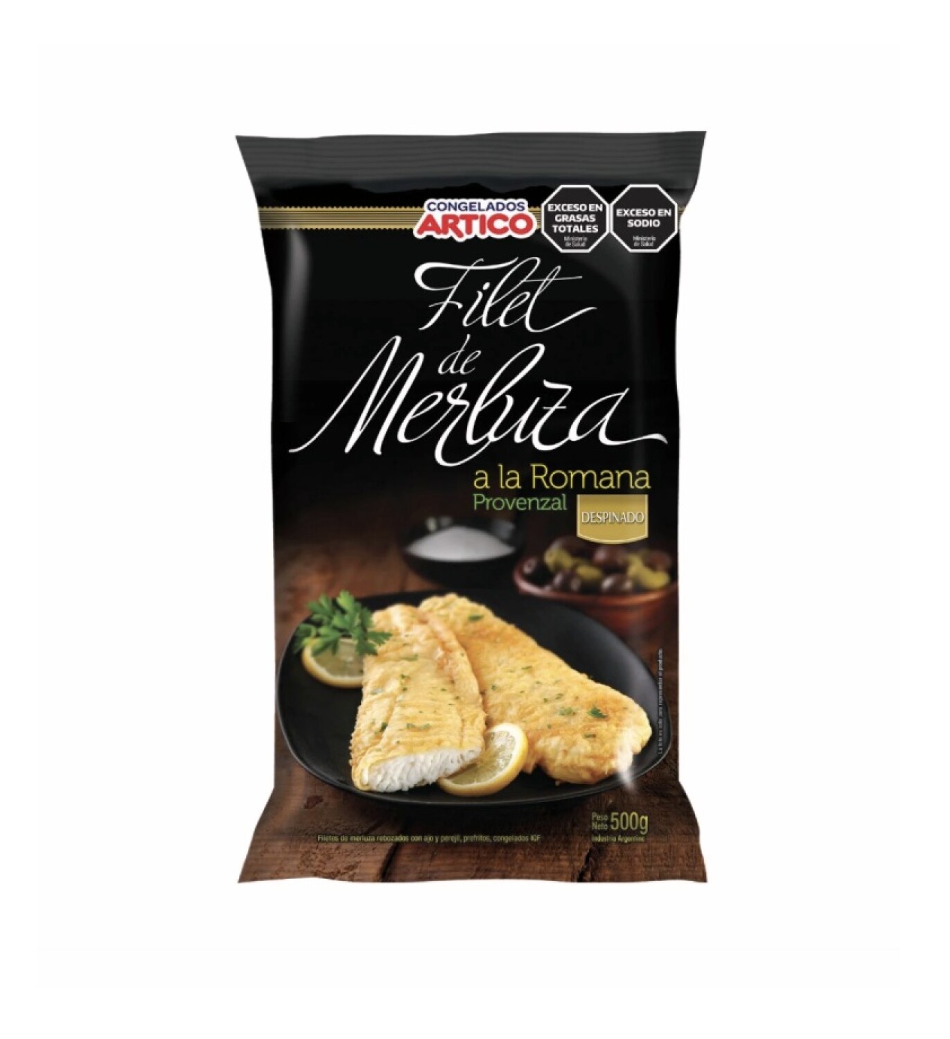 FILET DE MERLUZA A LA ROMANA 500G — Hola Congelados