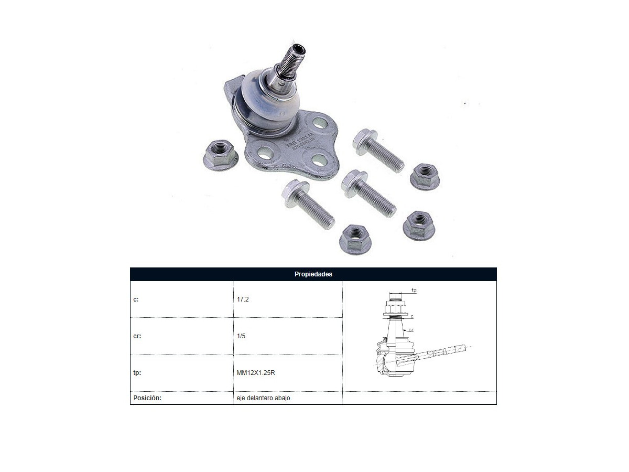 Rotula Del Renault Duster/Oroch/Captur 11-25 Der/Izq — Larrique Rulemanes