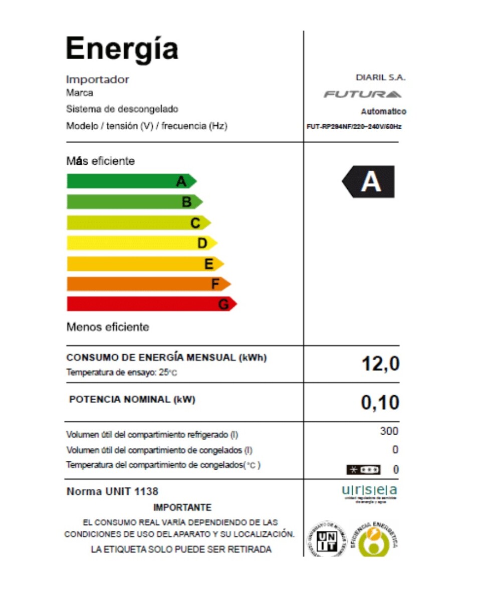 Heladera Panelable Futura FUT-RP294NF — Barraca Europa