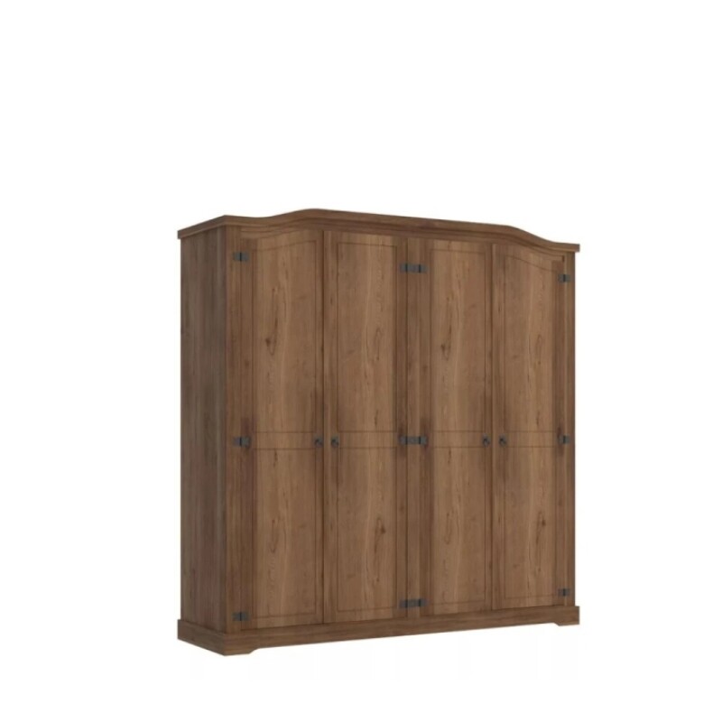 Ropero Mexicano 4 Puertas Curvo Nogal 100% Madera — Albanes