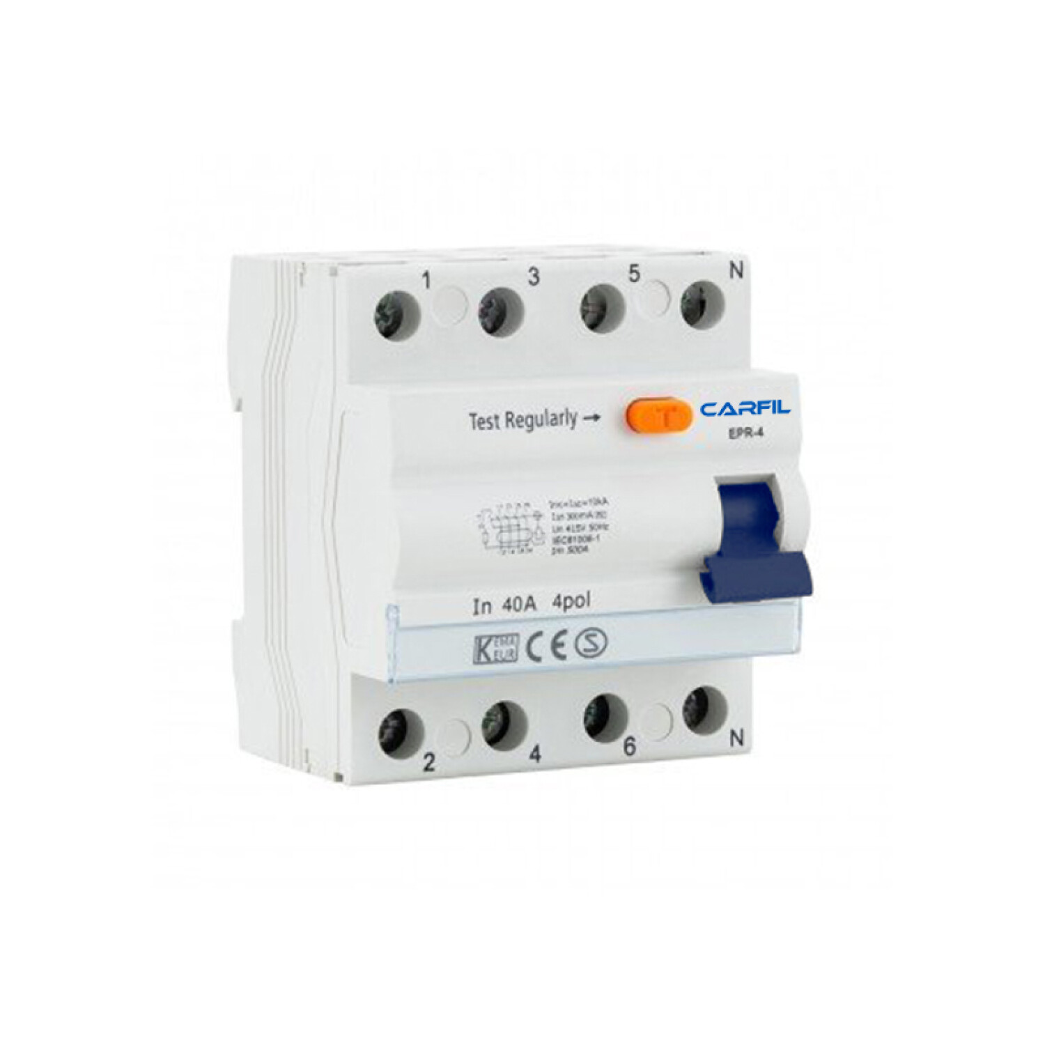 Llave diferencial EPR-4P RCCB 40A 30mA 6kA - CF2090X — Fivisa