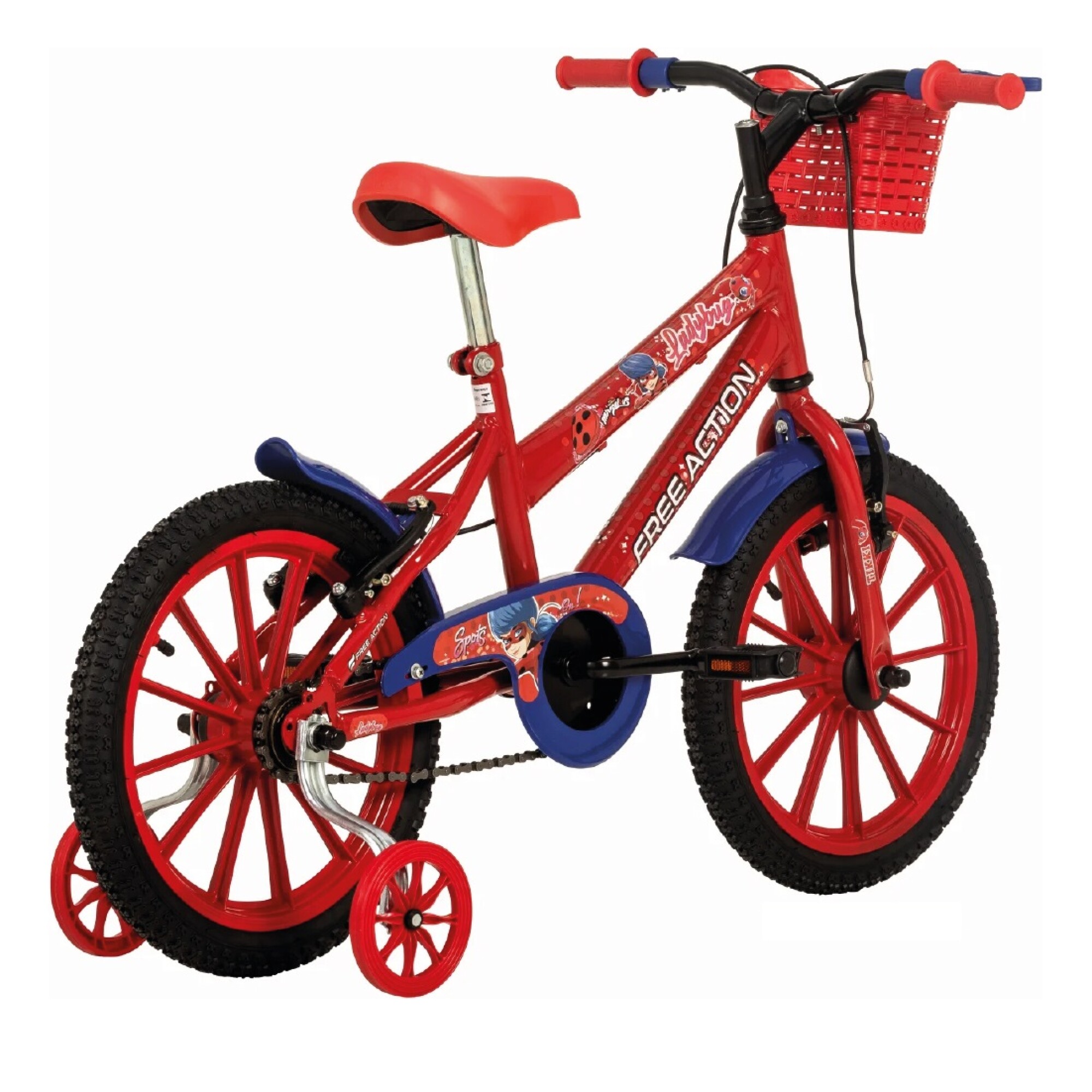 Bicicleta Niña Free Action Lady Bug R.16 Canasto Y Rueditas Rojo 11 ...