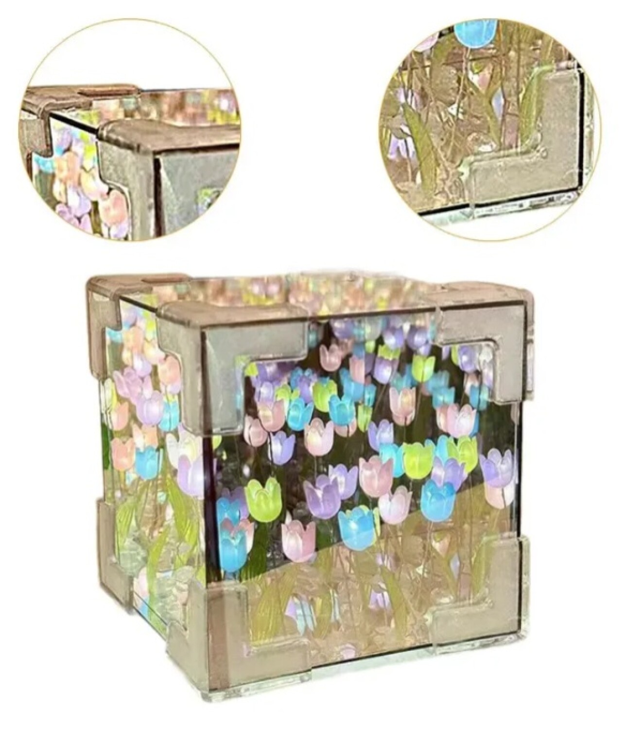 Lámpara De Espejo Cubico Con Forma De Tulipán - Blanco — Mundo Shop