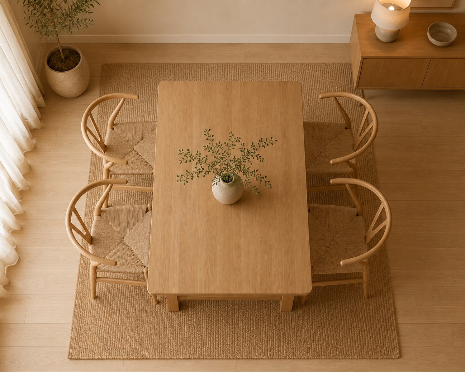 Juego de comedor 4 sillas Wihsbone Brig — La Cueva Muebles
