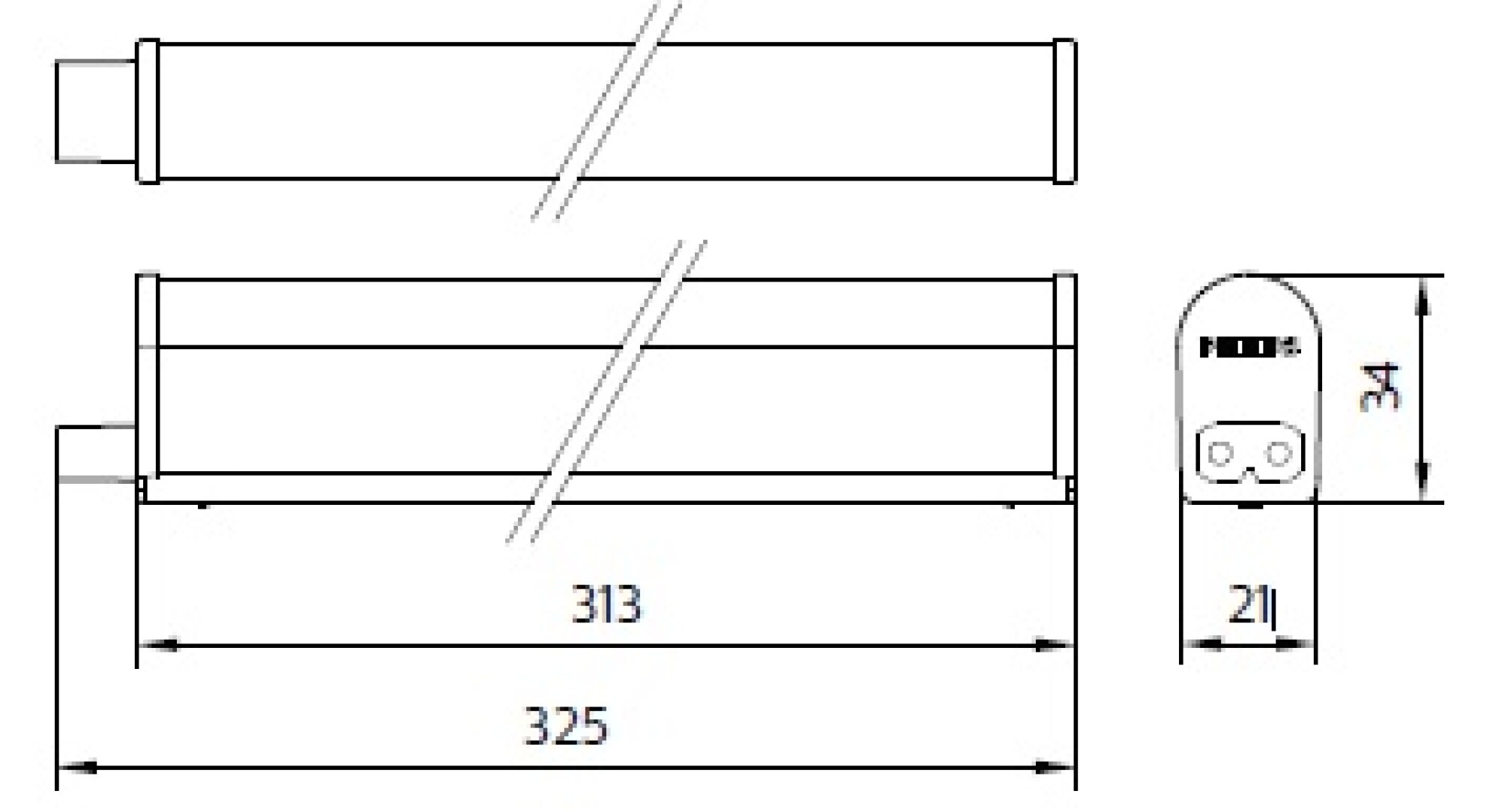 "ARTEFACTO LINEAL ""BATTEN"" LED 3,75W 4000K L300MM" — Luminotecnia