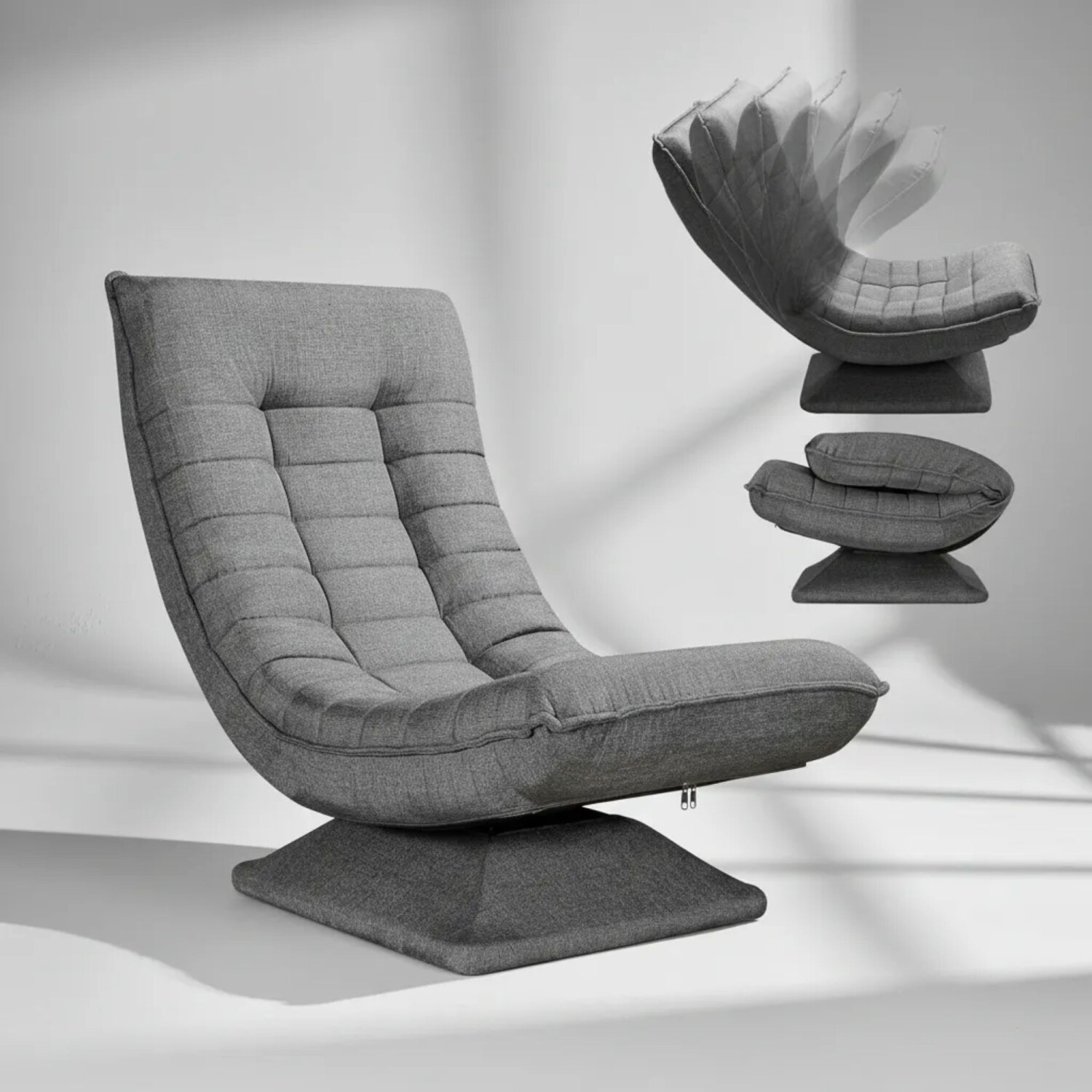 Sillon Reclinable Giratorio Aberdeen - Gris — La Cueva Muebles