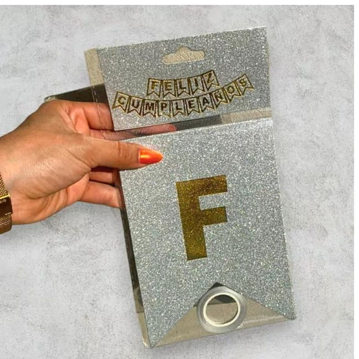 Banderín Feliz Cumpleaños con Brillos - Plateado — Casa Fessta