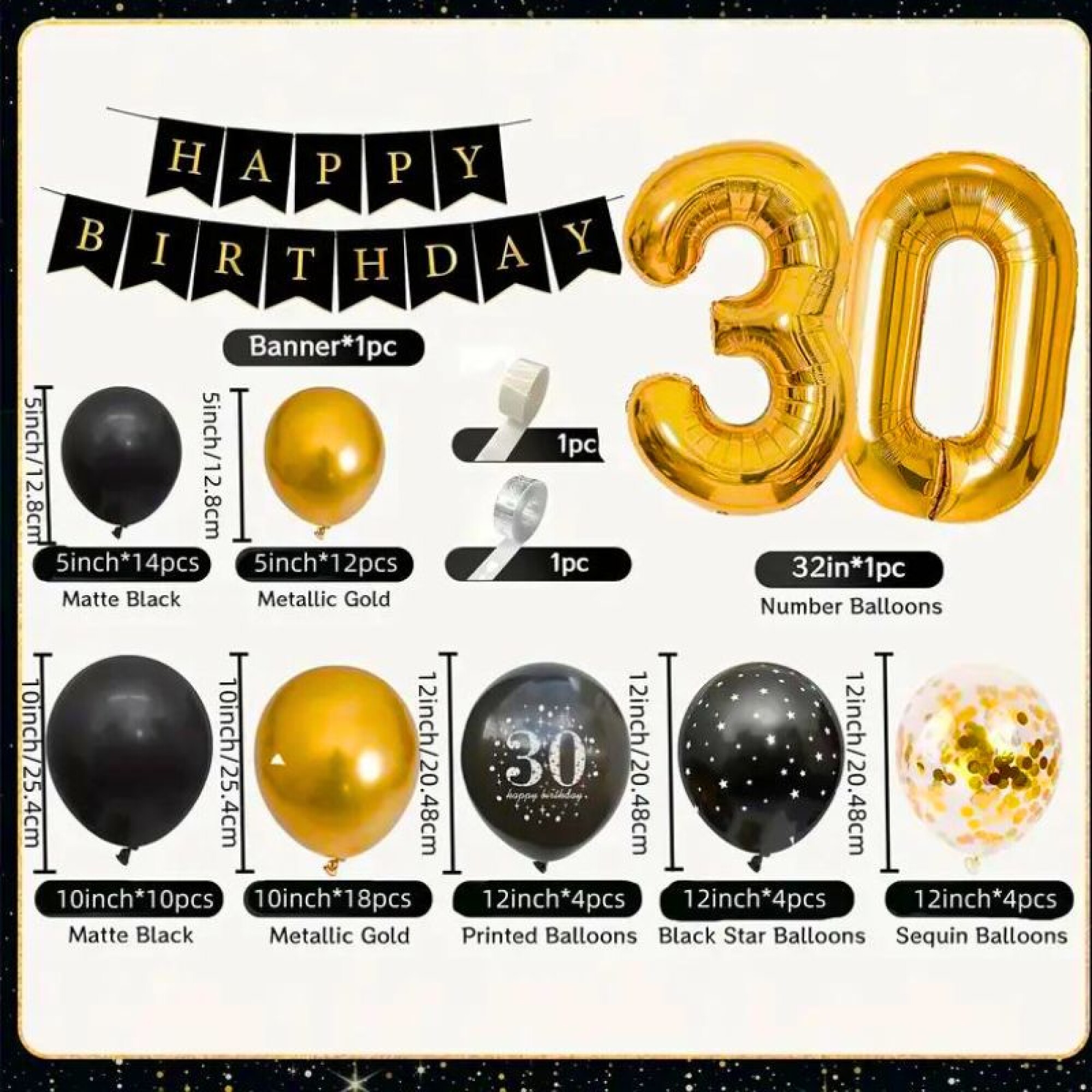 Set de Globo Completo con Número - 30 — Casa Fessta