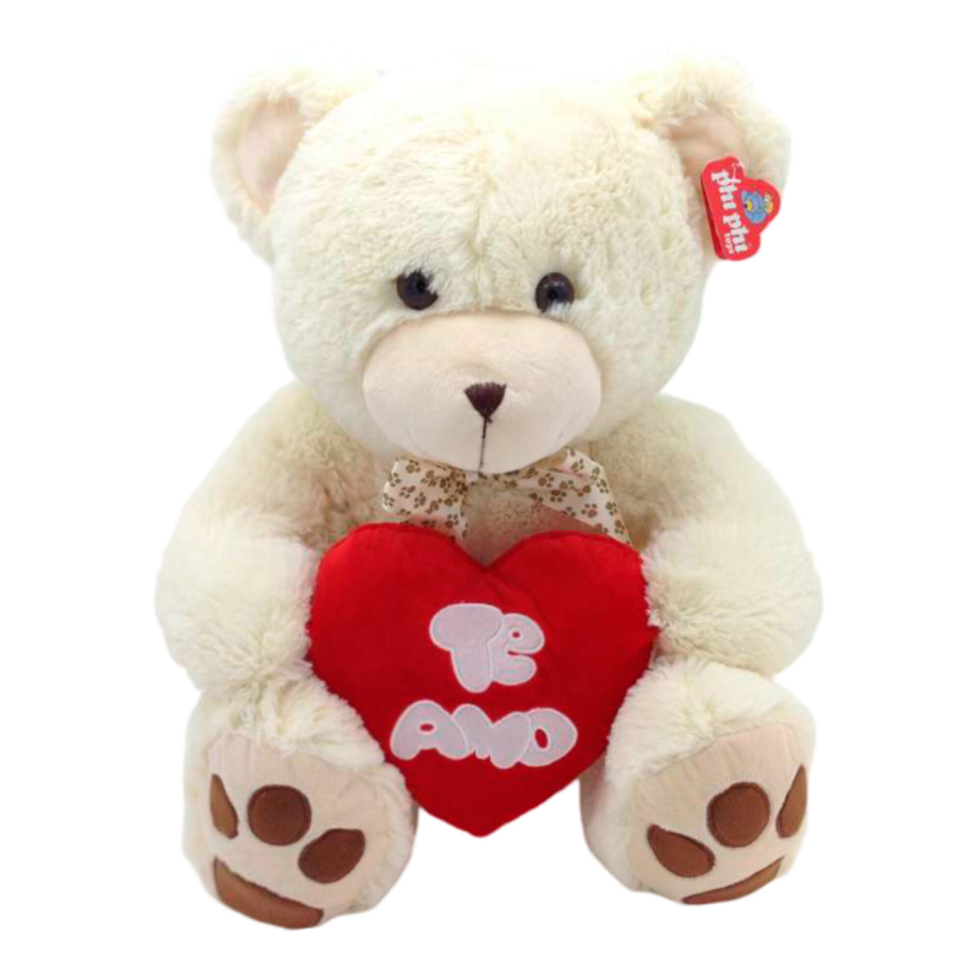 Oso De Peluche Con Corazón - Blanco — Que Regalo