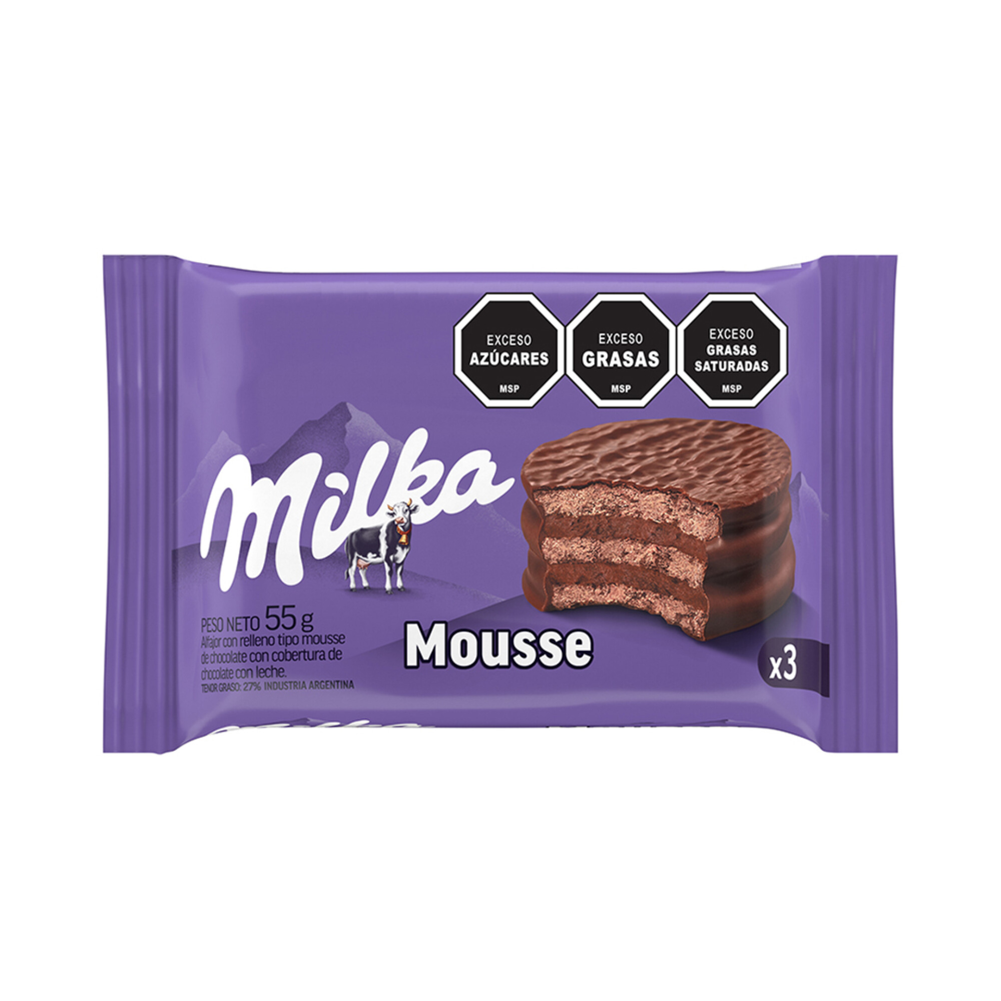 Alfajor Milka Triple Mousse Chocolate 55GR - VIOLETA — Universo Binario