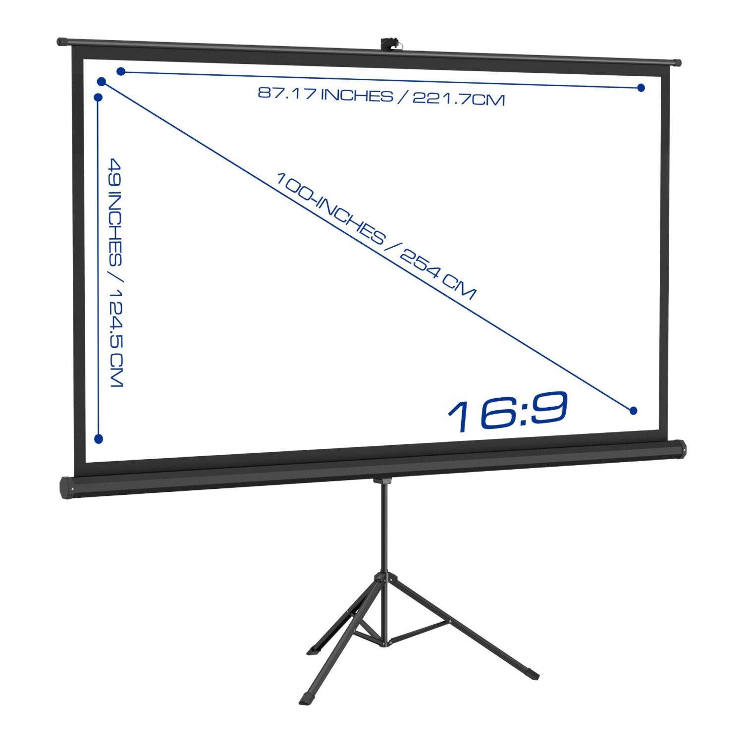Pantalla Plegable Vivibright Blanca 100" 16:9 Con Soporte — ZonaTecno