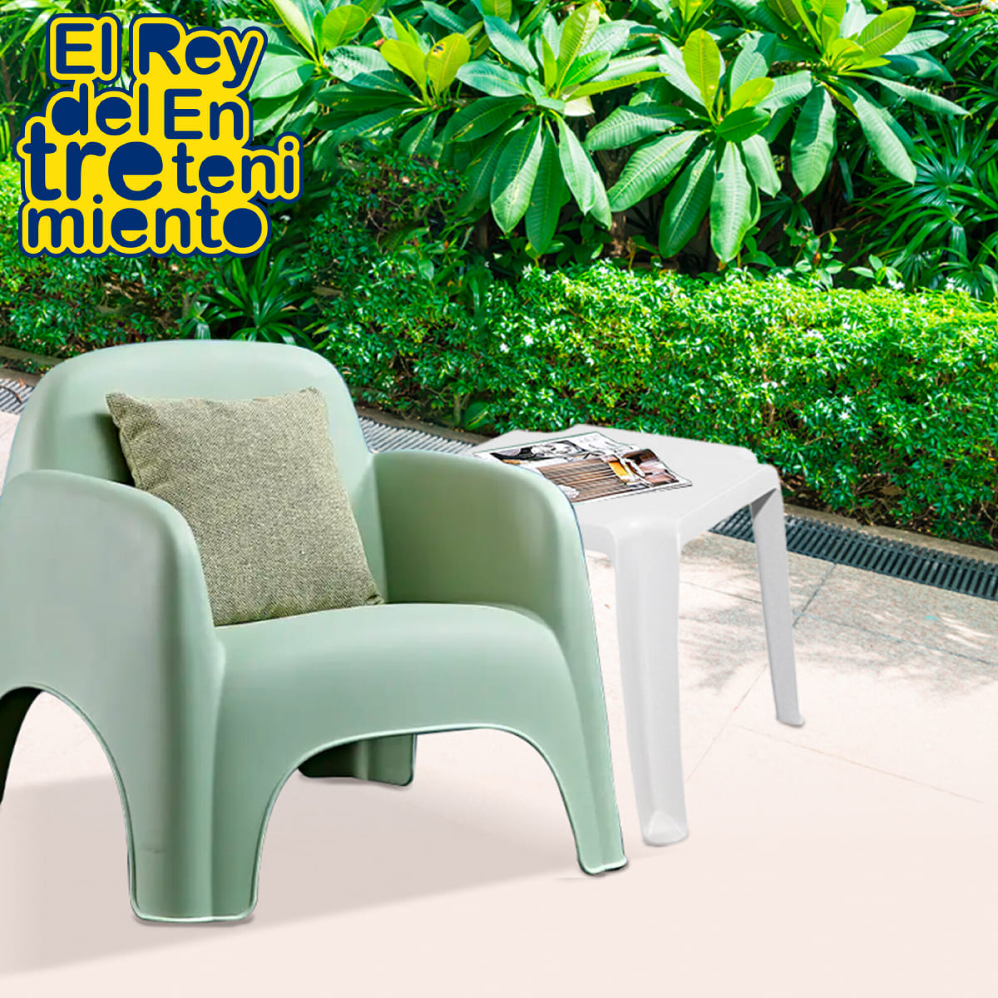 Sillón Skarpo De Jardín+ Almohadón Exterior Interior - Verde — El Rey ...