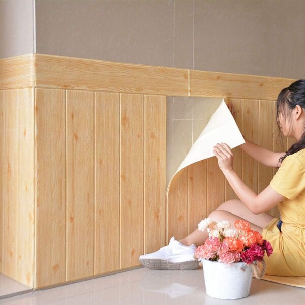 Placas Autoadhesivas Revestimiento Pared Simil Madera X100 Unidades ...
