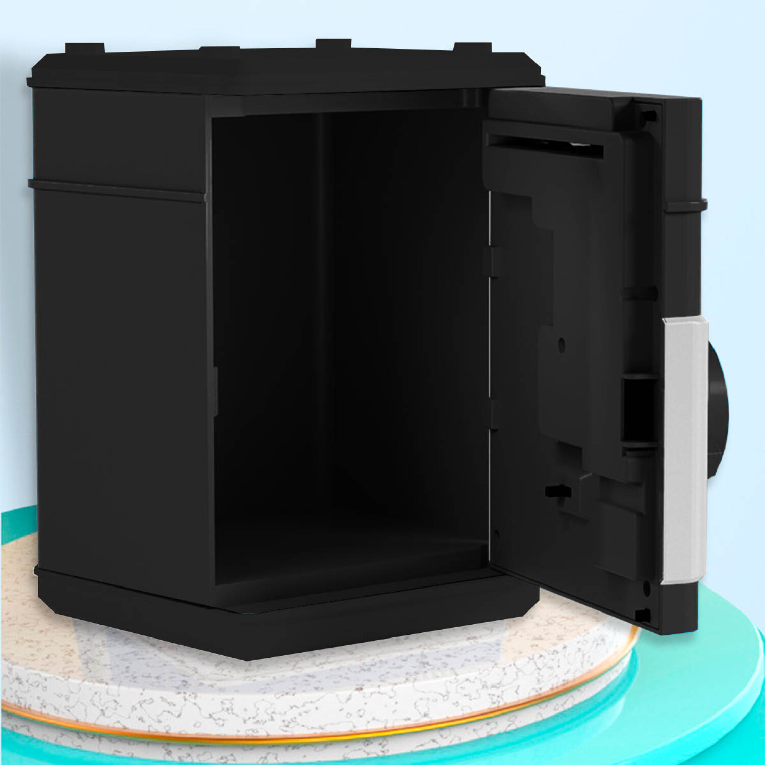 Alcancía Infantil Caja Fuerte Juguete Con Sonido - Negro — El Rey del ...