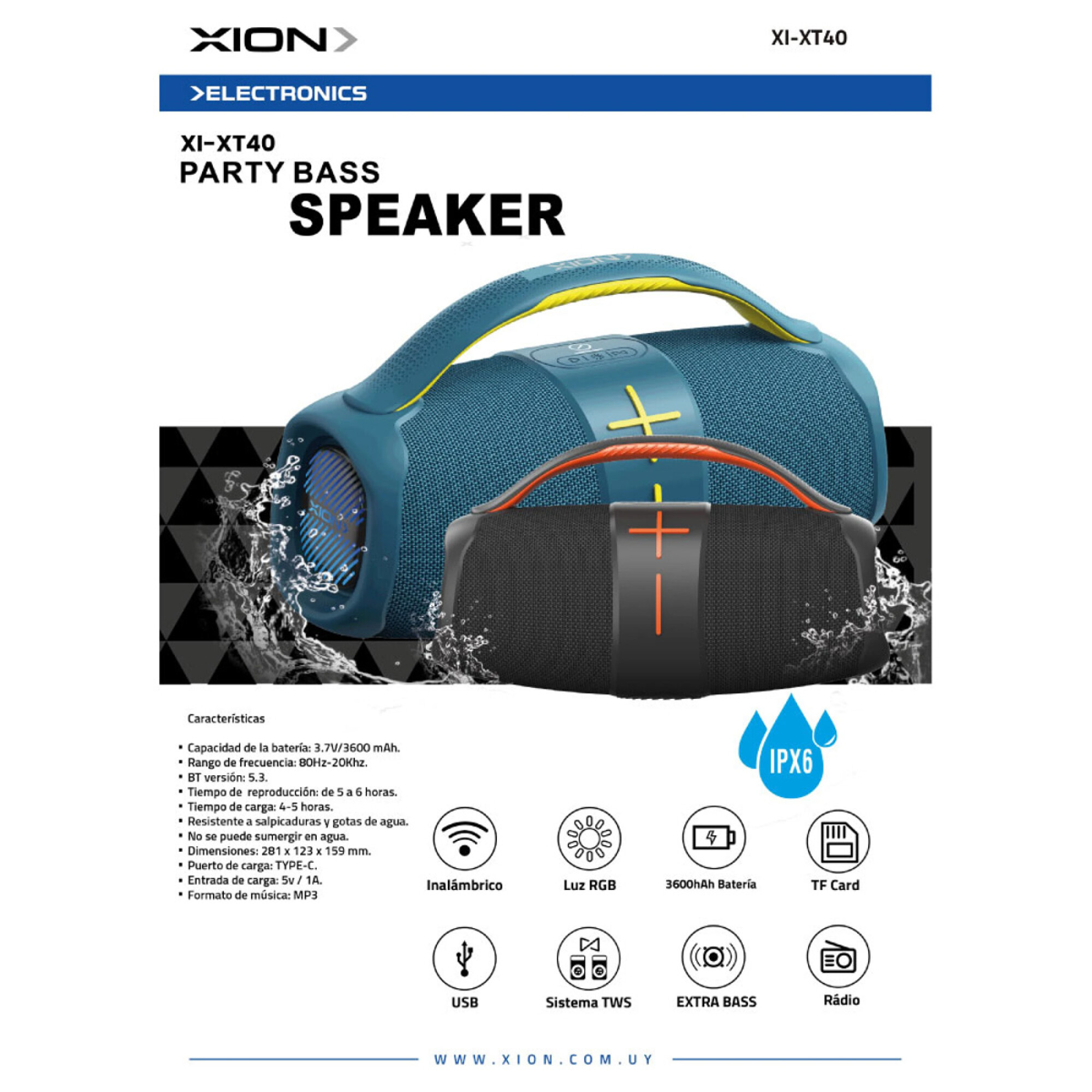 Parlante Xion XI-XT40 Bluetooth - Negro — Tienda Soy Santander