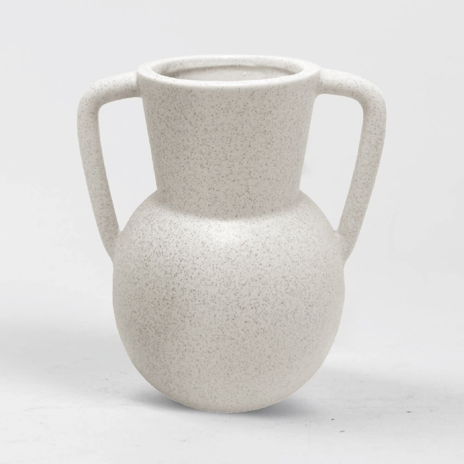 FLORERO CERAMICA 14x11x15CM ANFORA BLANCO — Koz Design