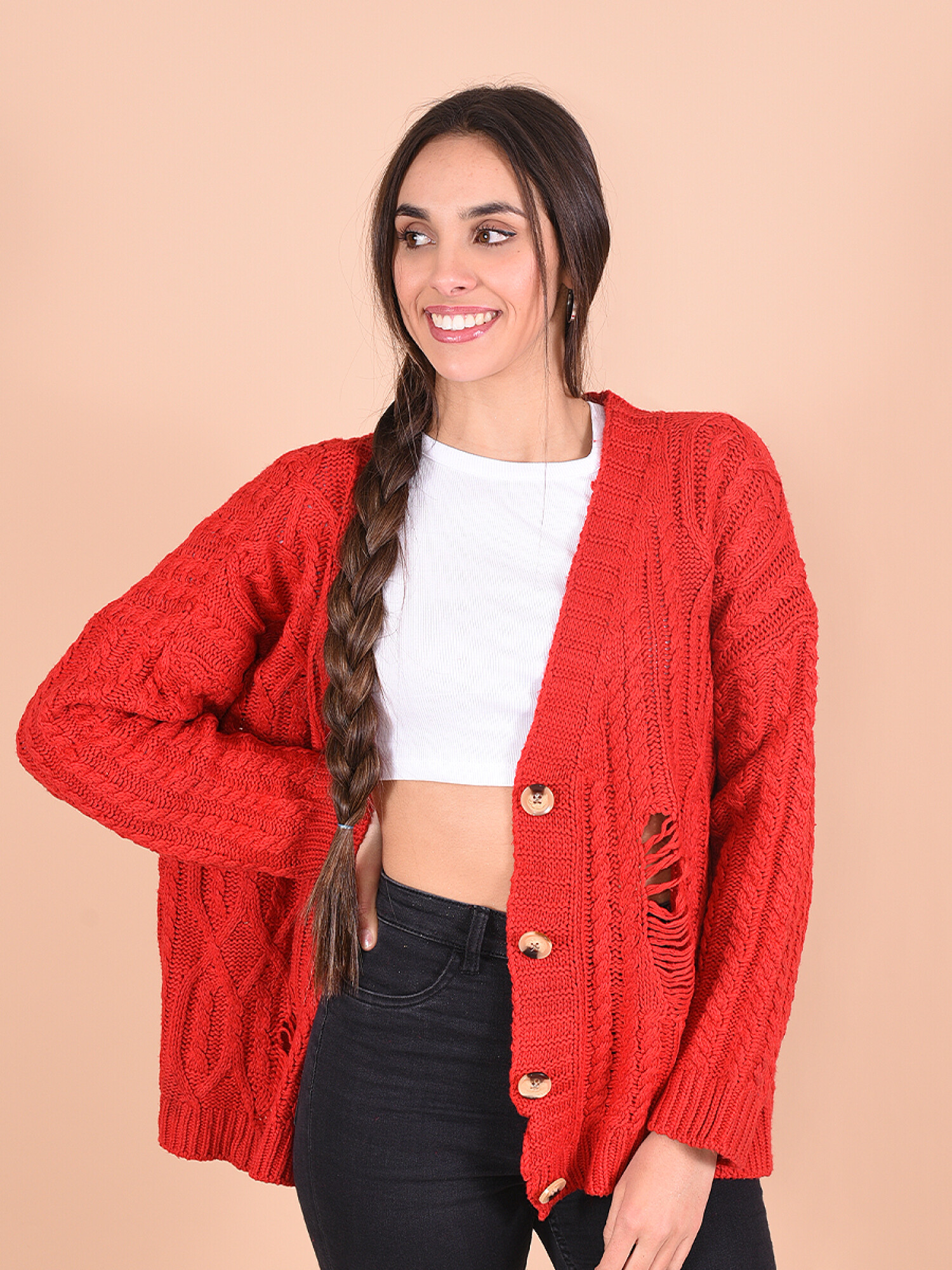 SACO TEJIDO ALBA - ROJO — Guapa - Paprika