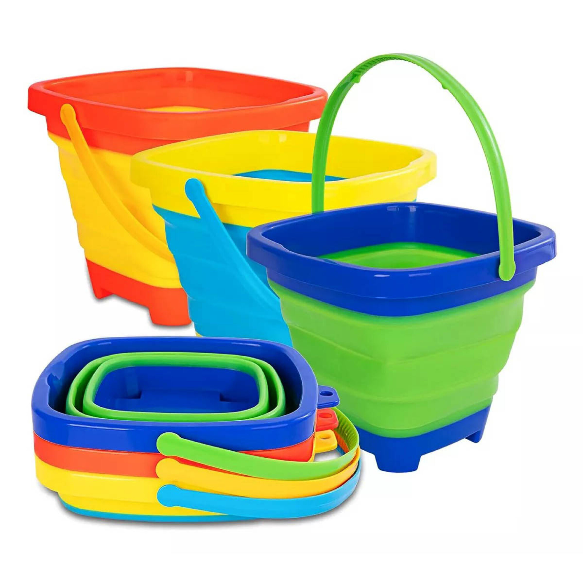 Set X3 Baldes Plegables Playa Arena Multifuncional — El Rey del ...