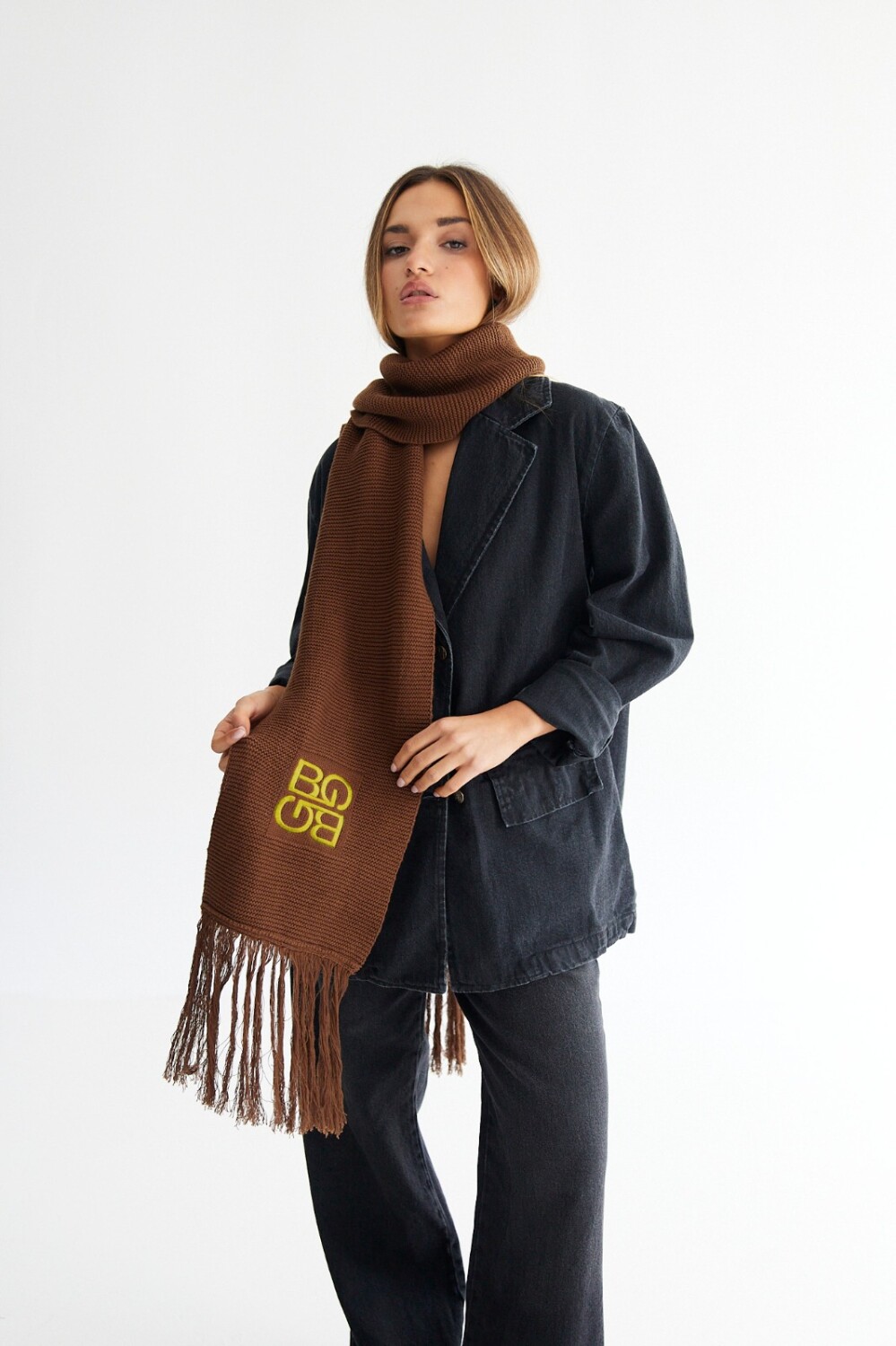 Bufanda Scarf - Marrón con Lima — Be Ganesha