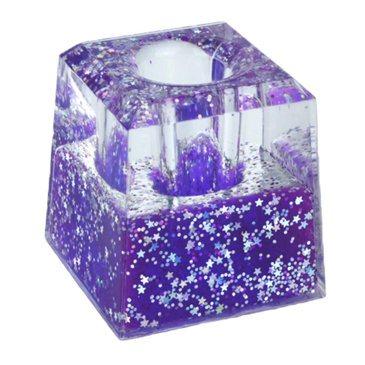 PORTA LAPIZ ACRILICO RECTANGULAR C/AGUA 7X7CM BASE 7.5CM ALTO CAJA ...