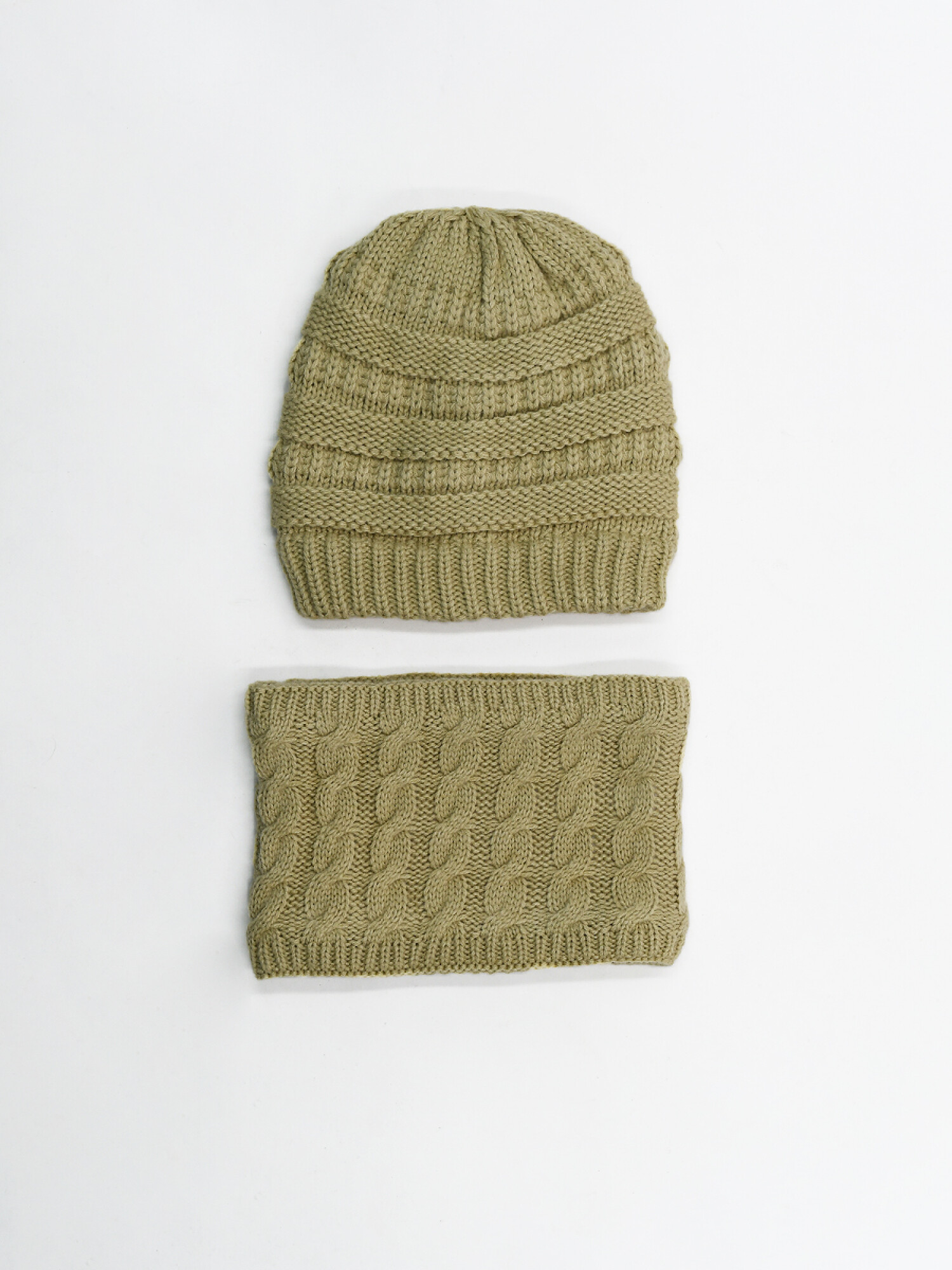 SET GORRO + CUELLO BABY - BEIGE — Guapa