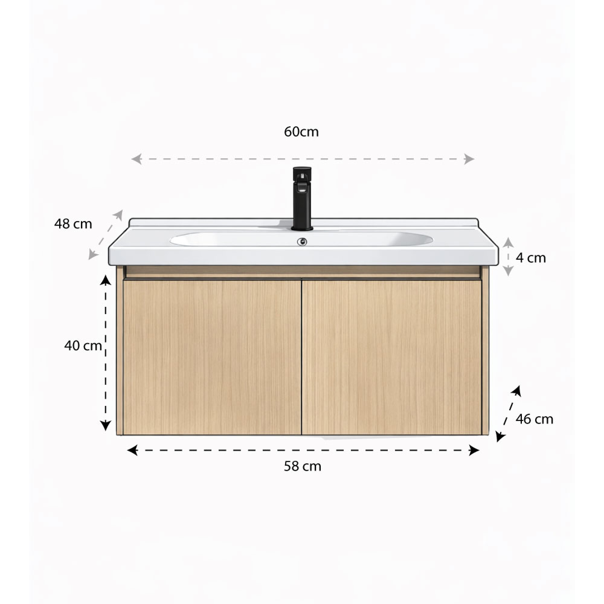 Mueble Alvar Suspendido 60 — Bagno & Company