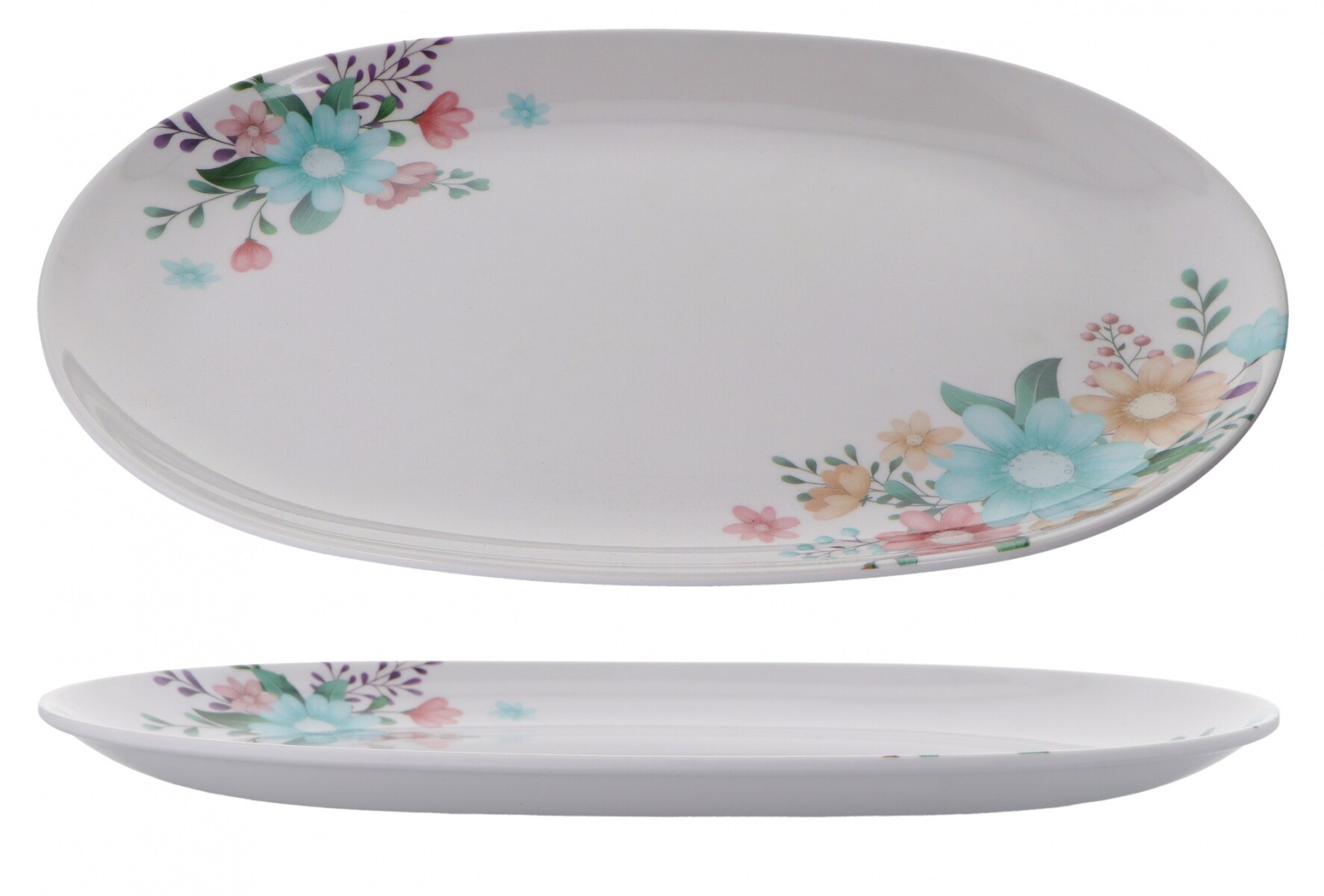 Plato de melamina oval Linea Margarita — El Clon