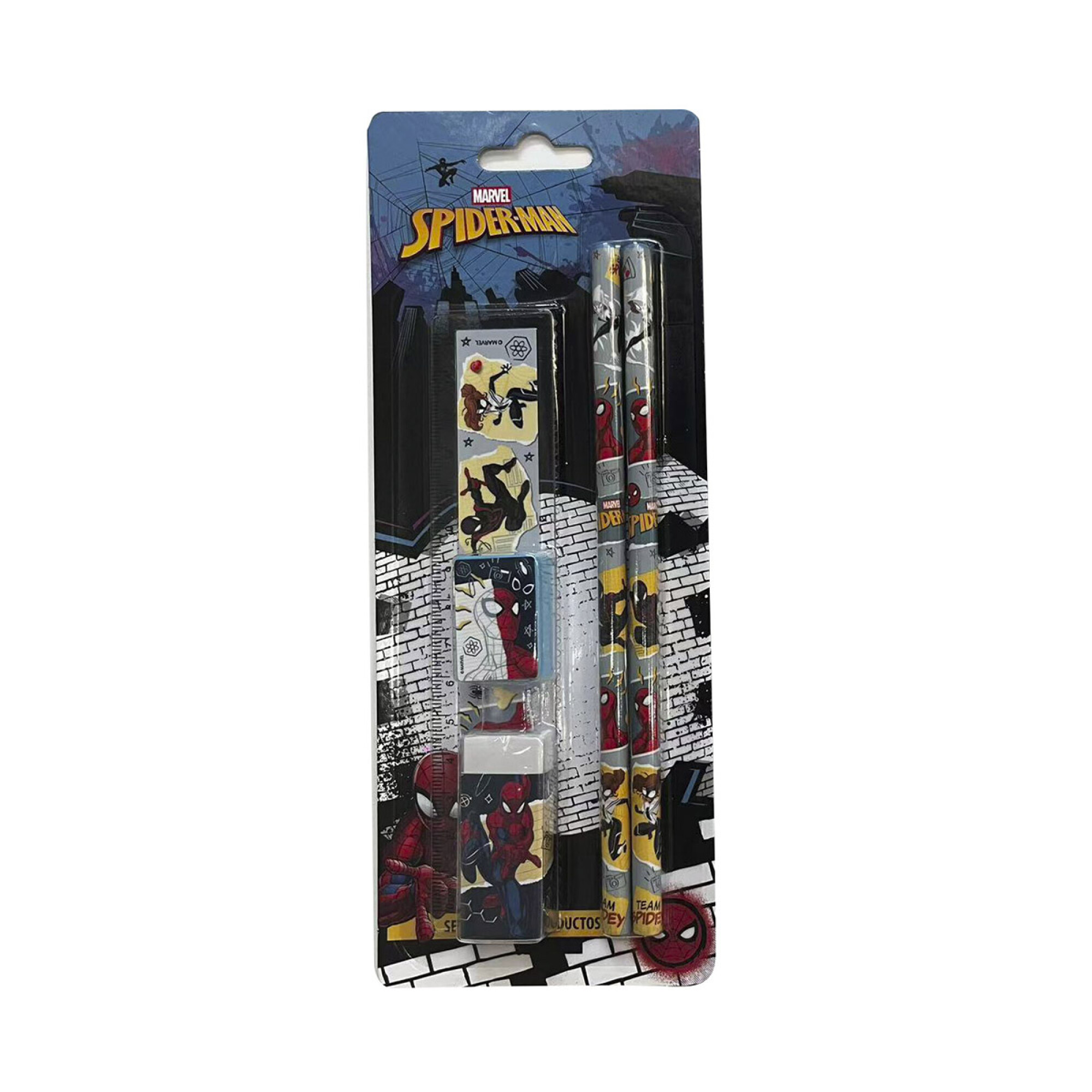 Set x 5 Útiles Escolares Spiderman — Cartoons