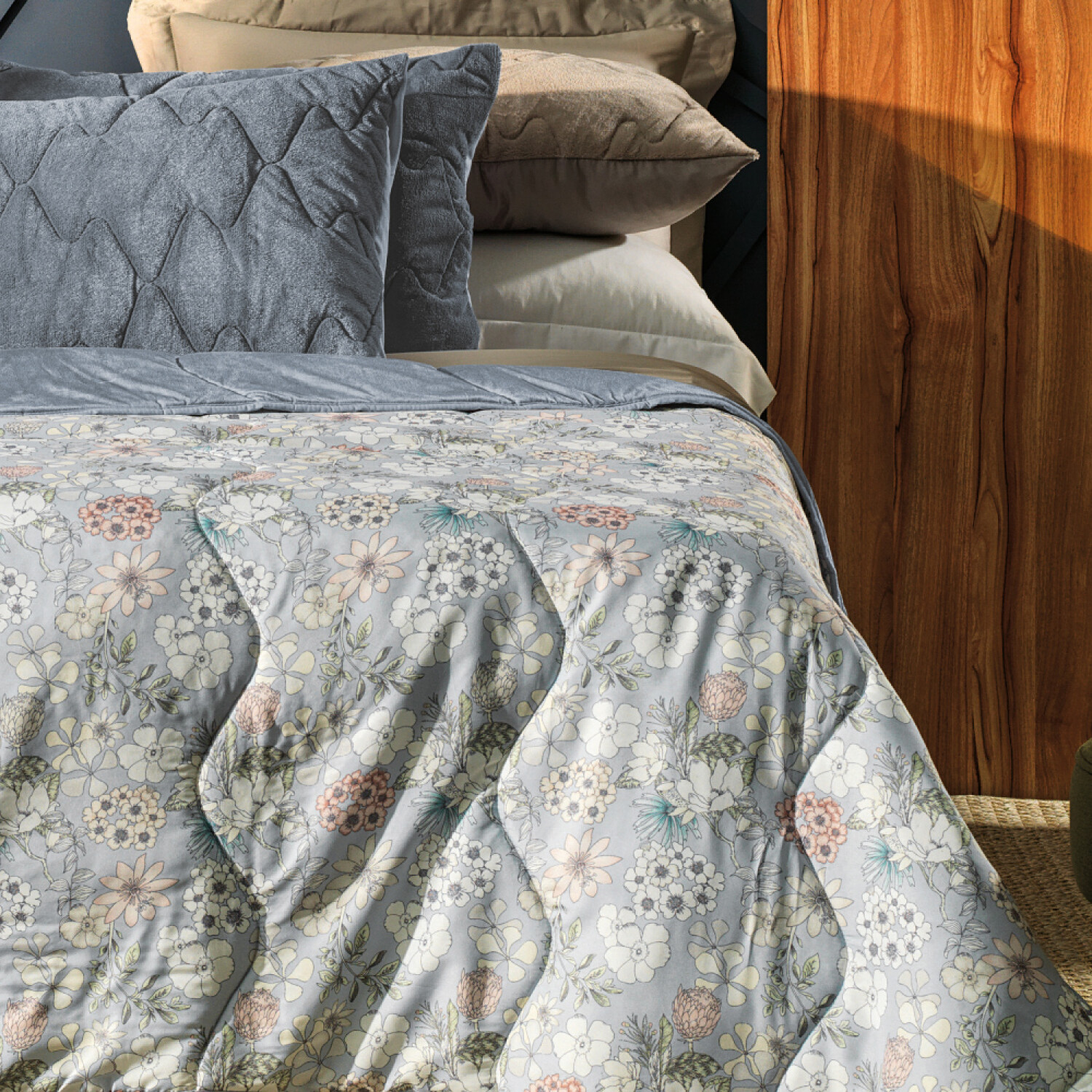 ACOLCHADO FLORESTA AZUL 2 PLAZAS — Nuvó