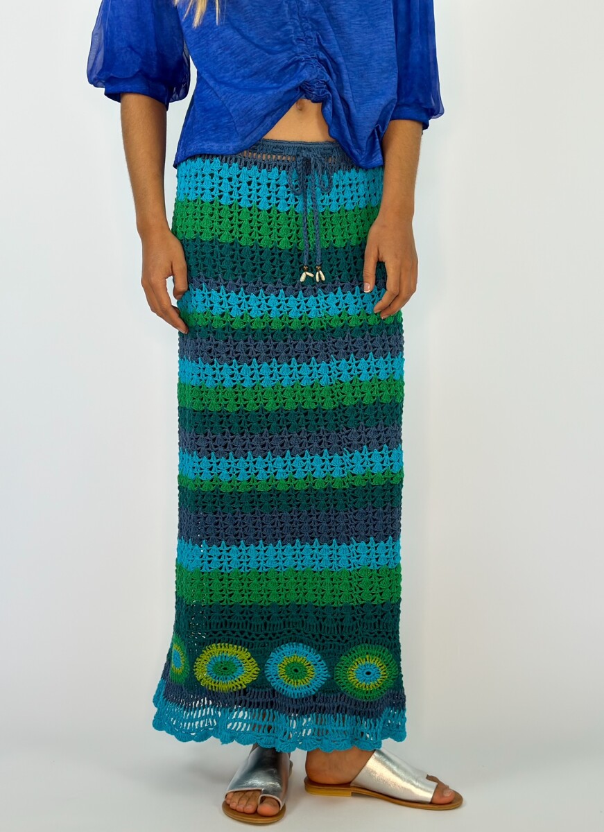 POLLERA CROCHET TIANA - AZUL — Panthai