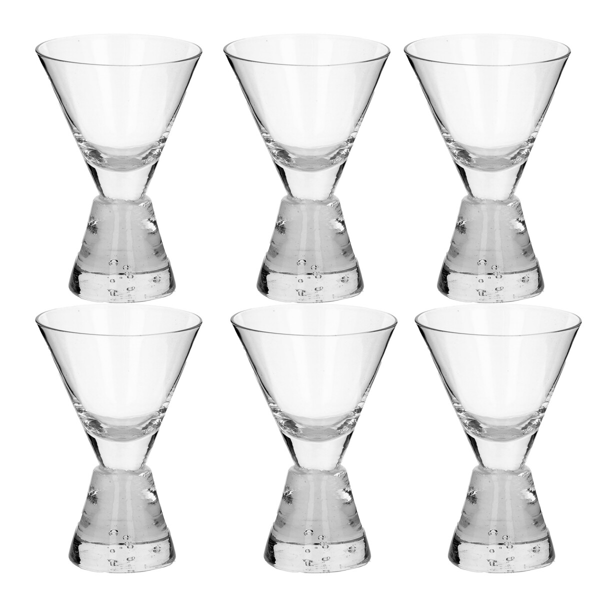Set de 6 piezas de vasos de vidrio para shot — El Clon