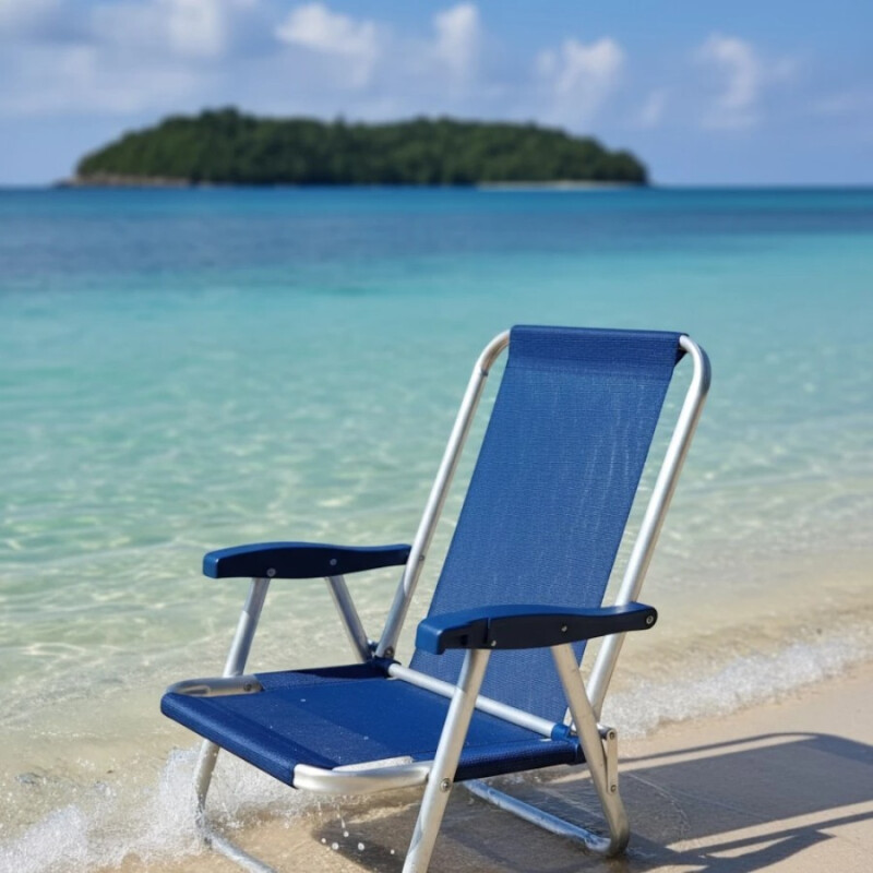 Silla Baja Playa Buzios Aluminio - Azul — AdelEste