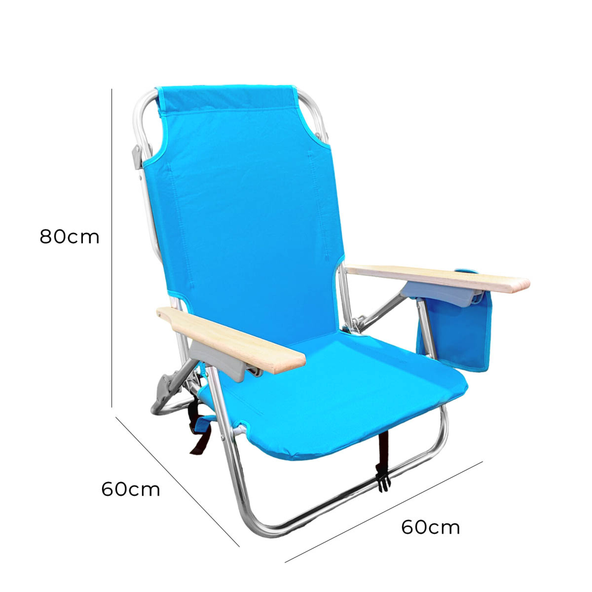 Silla Baja Reposera Plegable Aluminio Playa Jardín - Azul — El Rey del ...