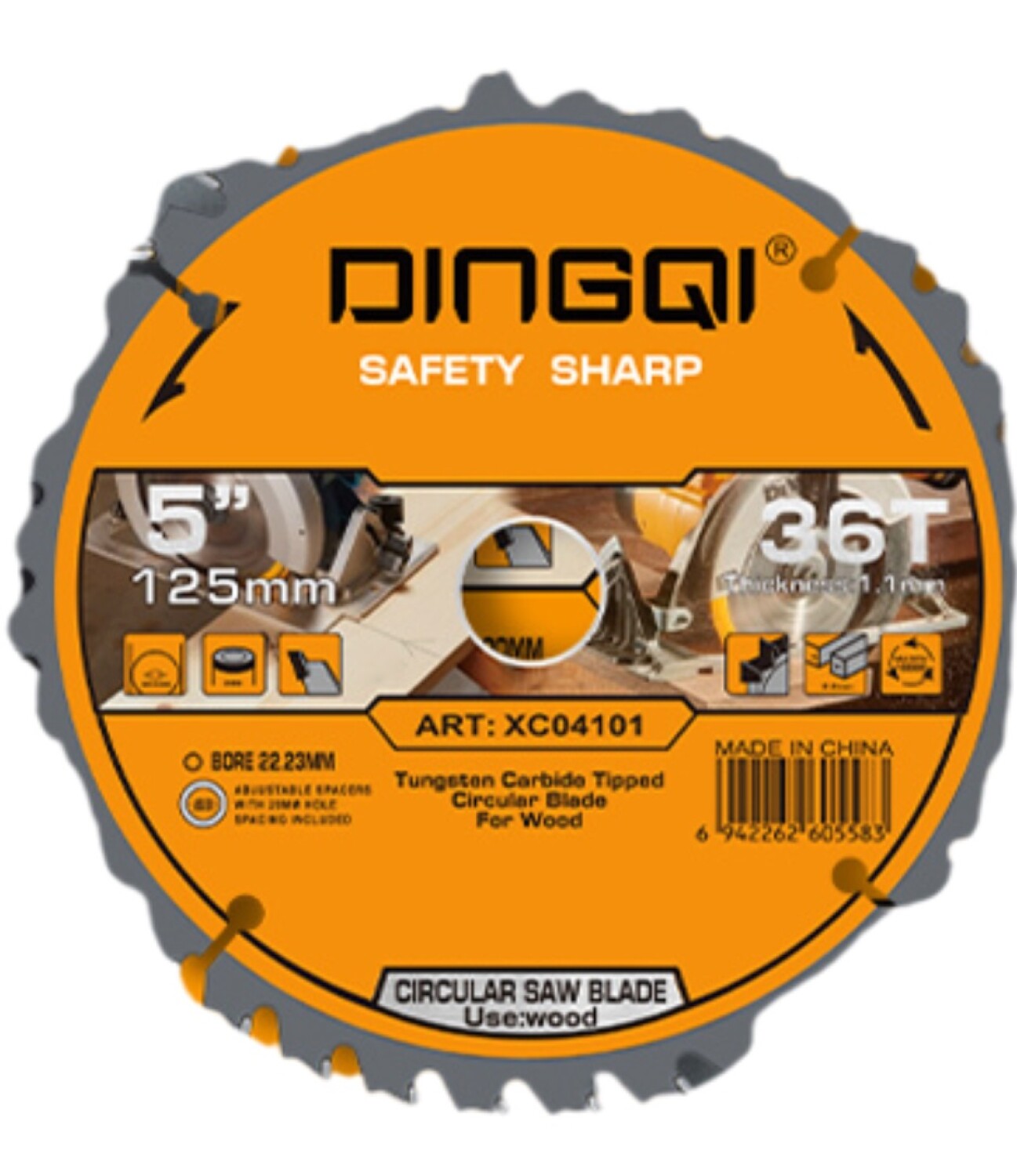 DINGQI HOJA SIERRA CIRCULAR 125 MM x 36 DIENTES — CCN