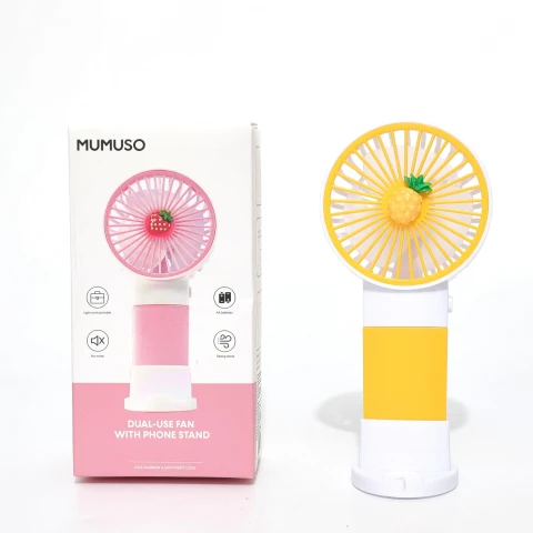 VENTILADOR DE DOBLE USO CON SOPORTE PARA TELÉFONO EN FORMA DE PIÑA — MUMUSO