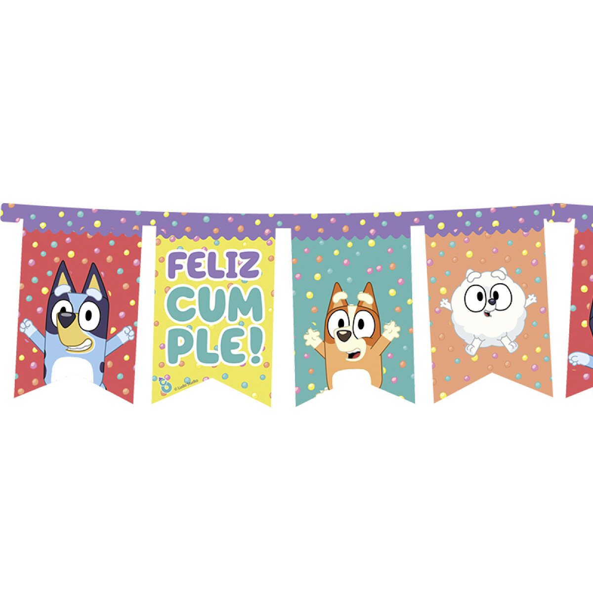 Cotillón Banderín Cartel Feliz Cumple Bluey 150 cm — Cartoons