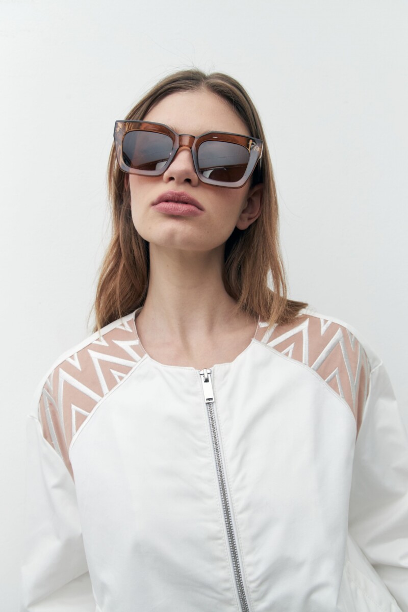 Chaqueta bomber bordada - blanco — Lolita