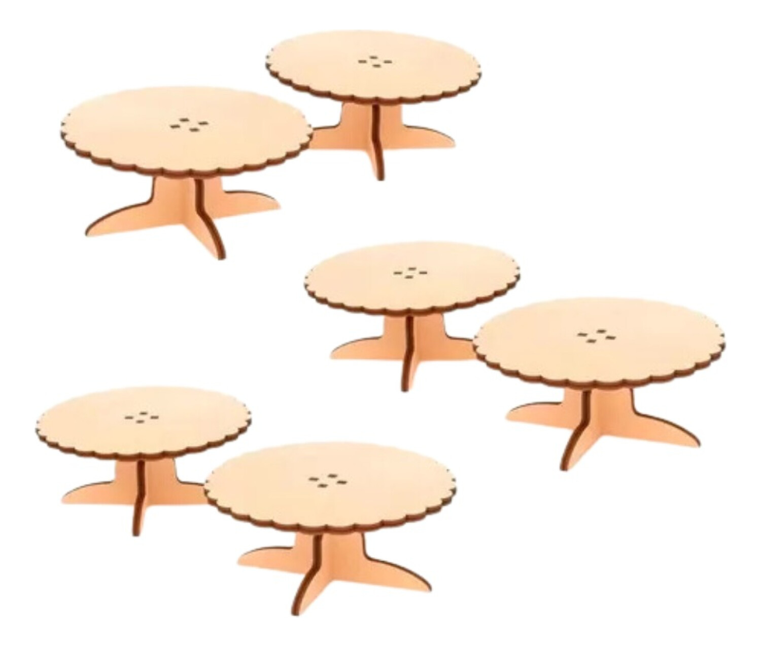 Pack X6 Posa Cupcakes Candy Bar Mdf Cumpleaños Madera - Marrón — Mundo Shop