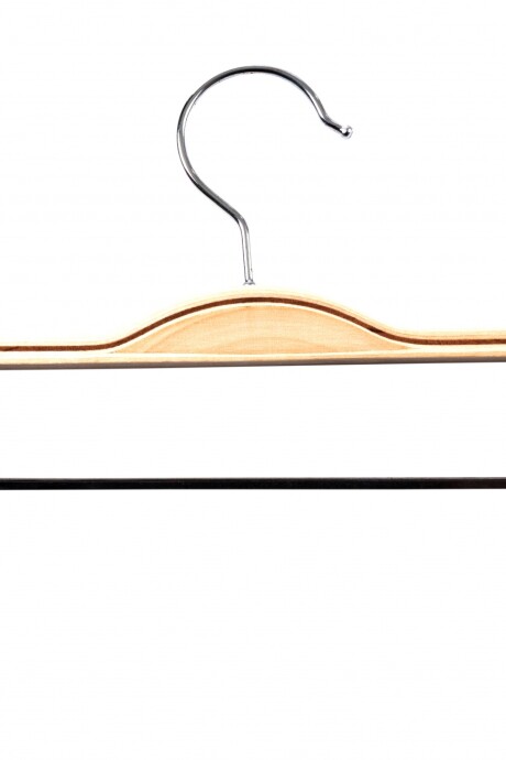 Percha De Bamboo Satinada Con Pinzas - Adulto — Mundo M