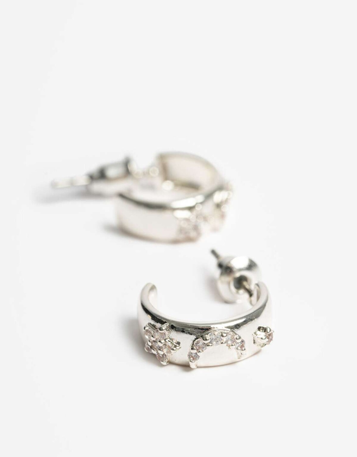 Argollas Mystic Con Cubic Zirconia - Plateado — Tienda Soy Santander