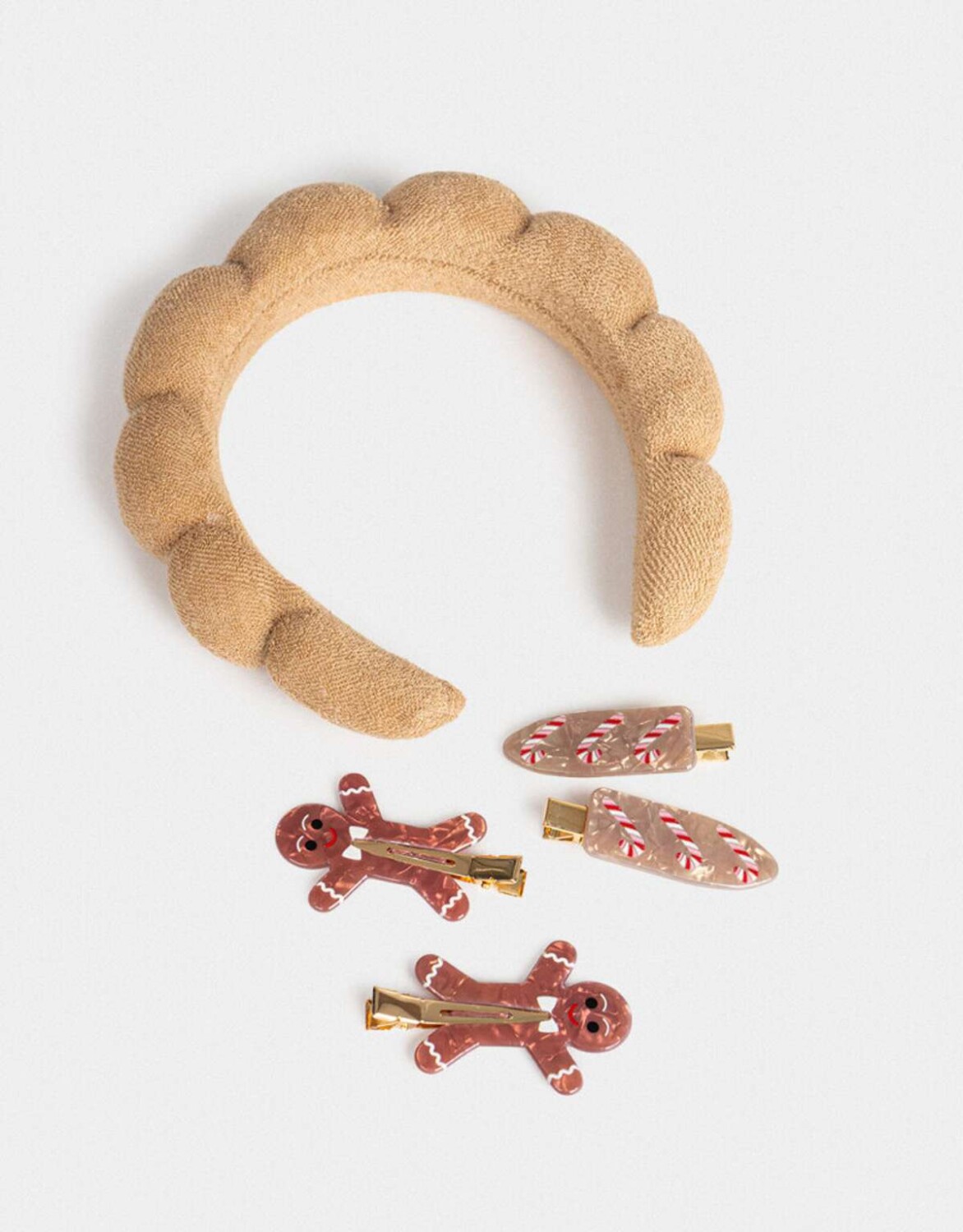 Set De Vincha Y Broches Navidad - Marron Beige — Tienda Soy Santander