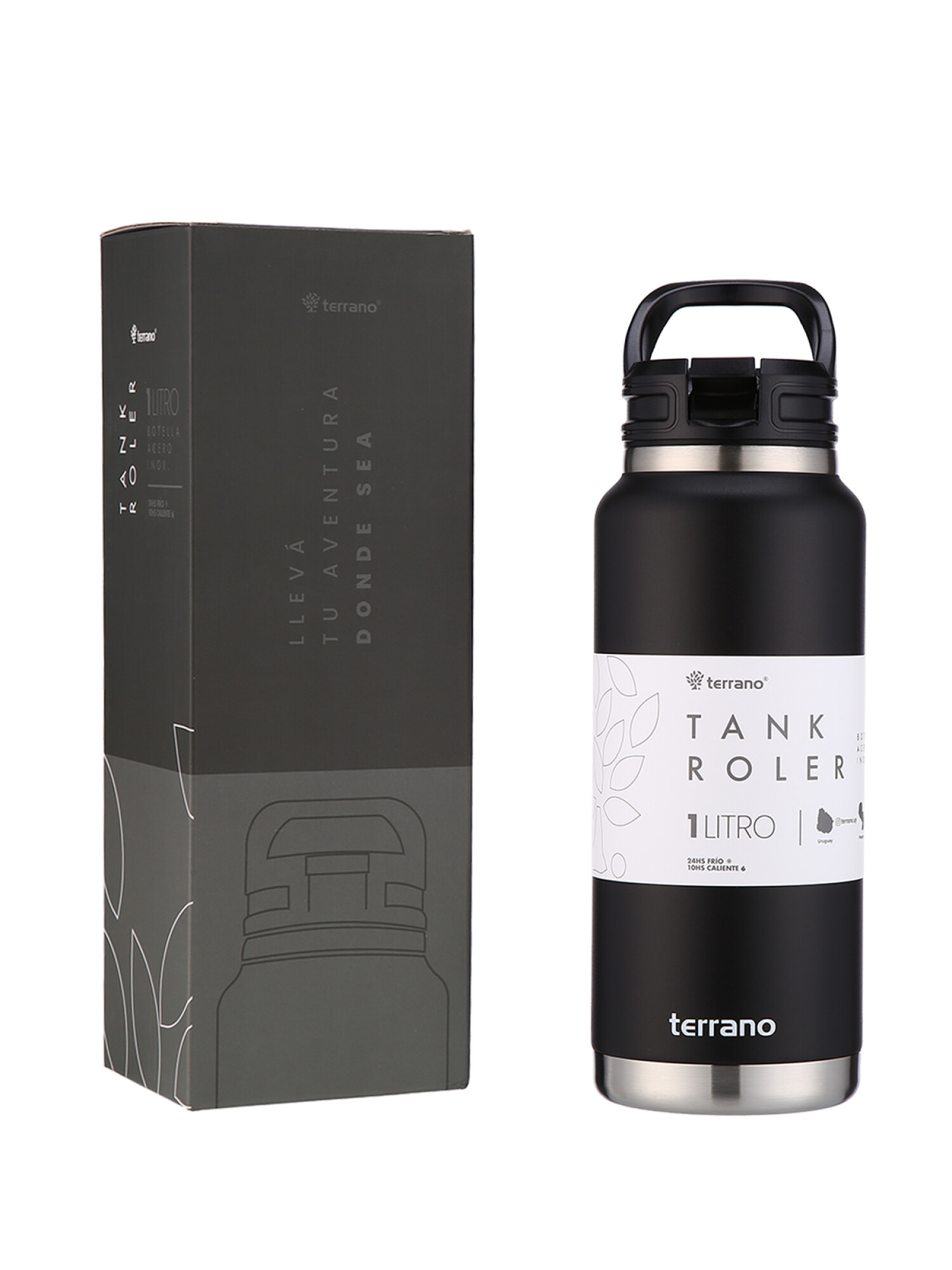 Botella Tank Roler 1LT - Negro — Terrano