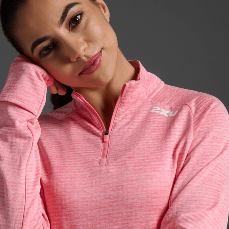 Polo Running Ignition 1/4 Zip Mujer - Pink Glow/white Reflective — Pricebox