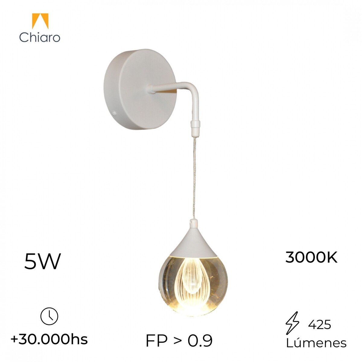 Aplique led de pared blanco efecto luz flotante 5W — Iluminica Home