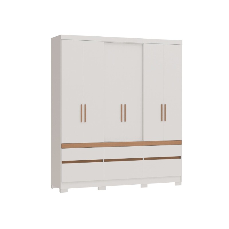 Ropero Cronos 6 Puertas 6 Cajones Blanco Mdp — Albanes