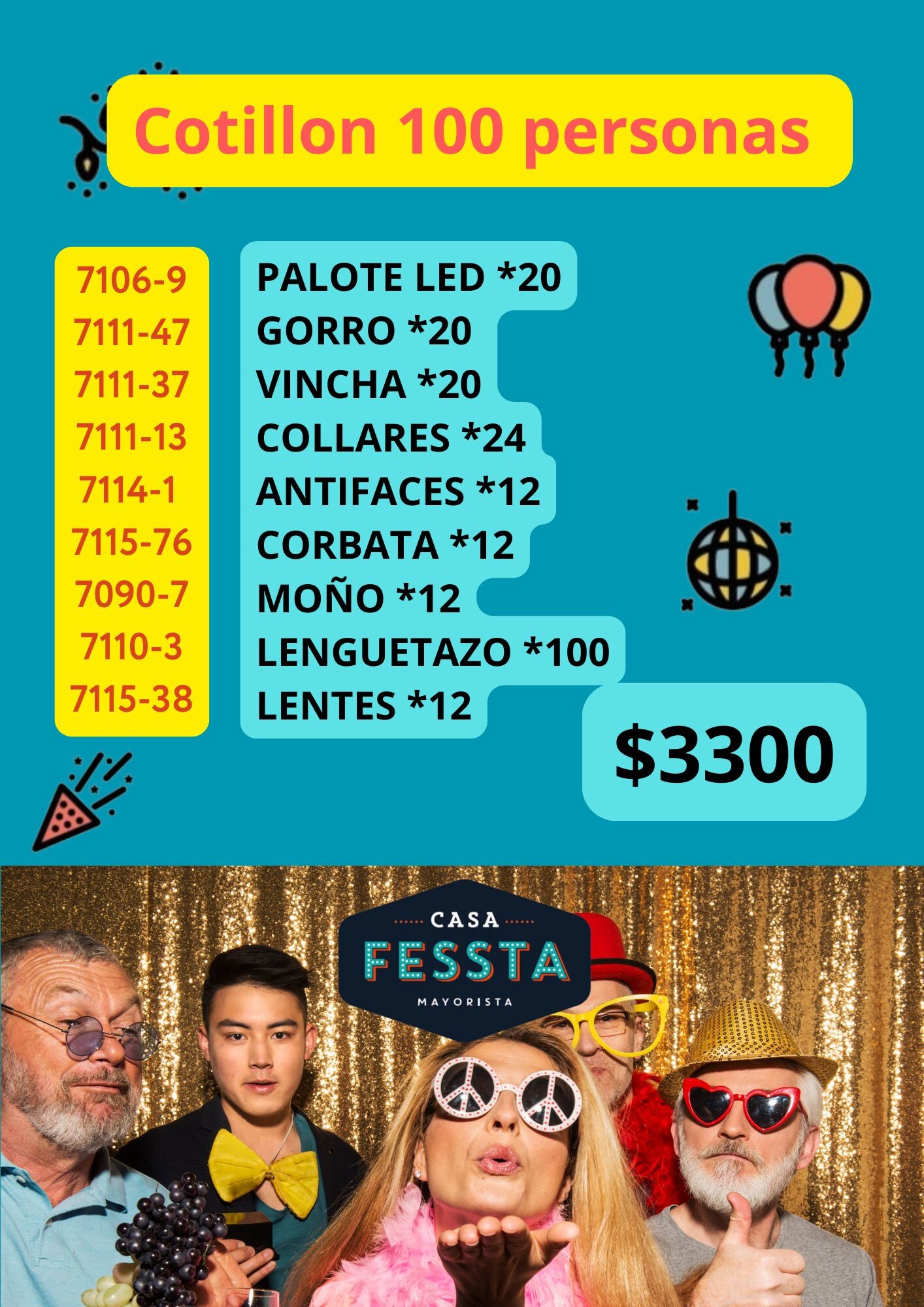 Cotillon 100 Personas — Casa Fessta