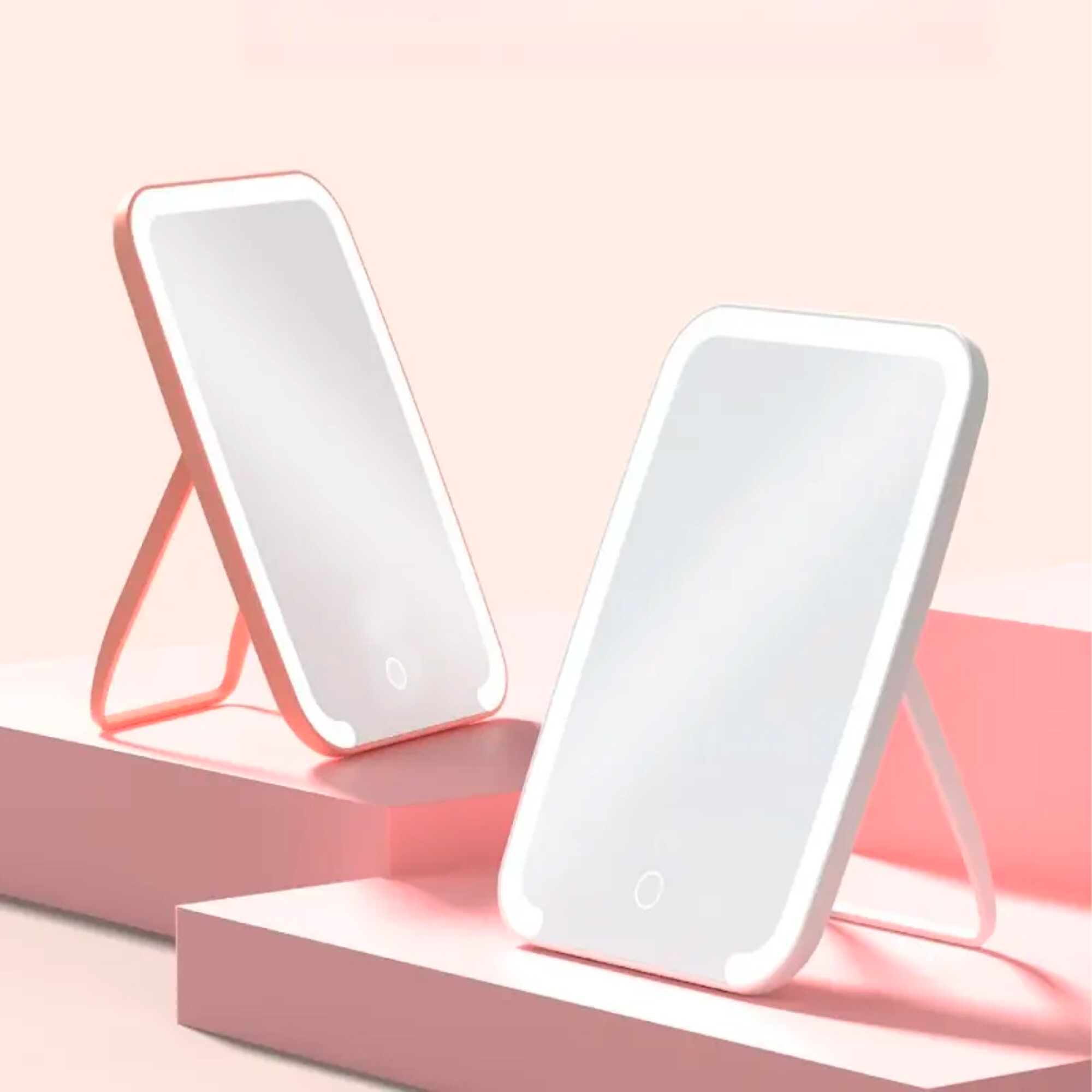 Espejo rectangular con luz led - ROSADO — Garage Impo