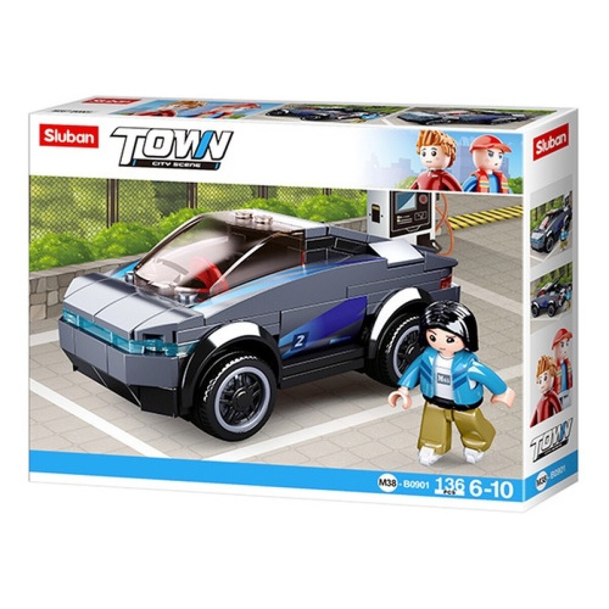 Coche eléctrico Sluban City Scene para armar con 136 piezas - 136 ...