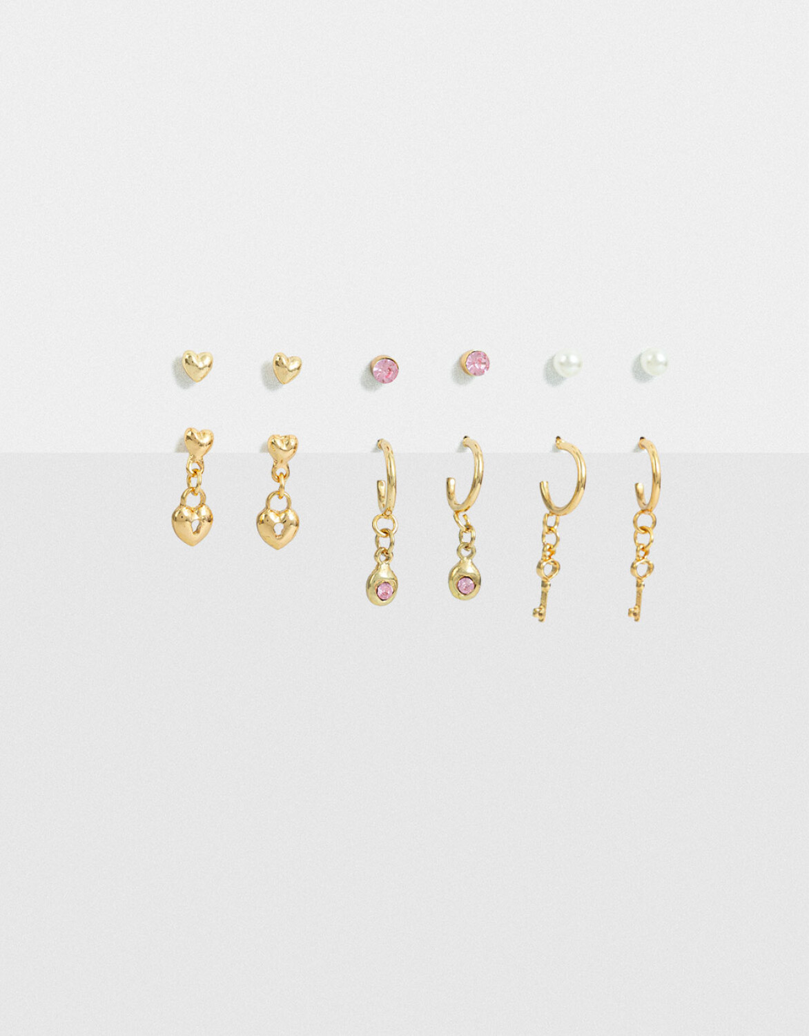 Aros Sets Con corazón - Dorado — Todomoda