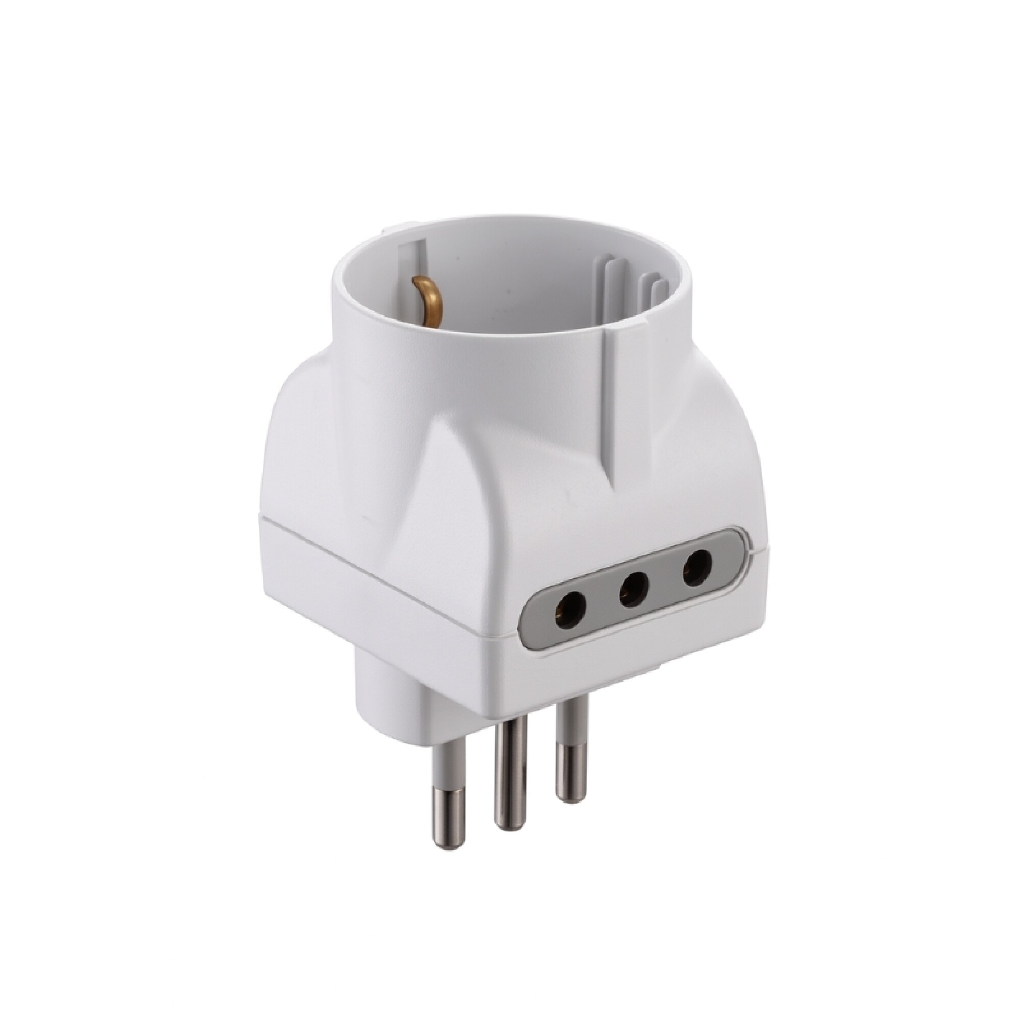 Adaptador Schuko + 2 Tomas 2P+T 10A Blanco — Serlux